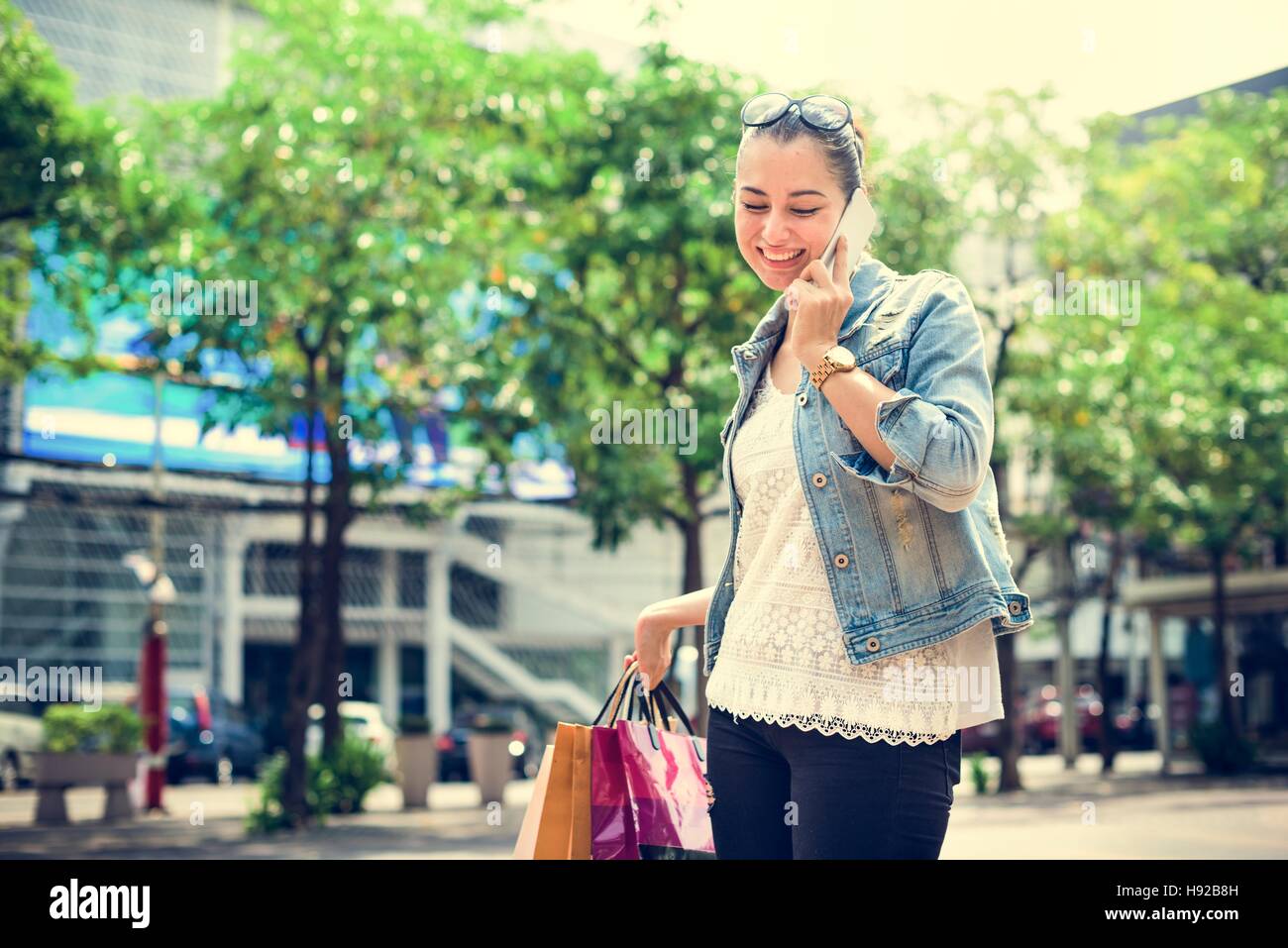 Woman Shopping Spending Customer Consumerism Concept Stock Photo - Alamy