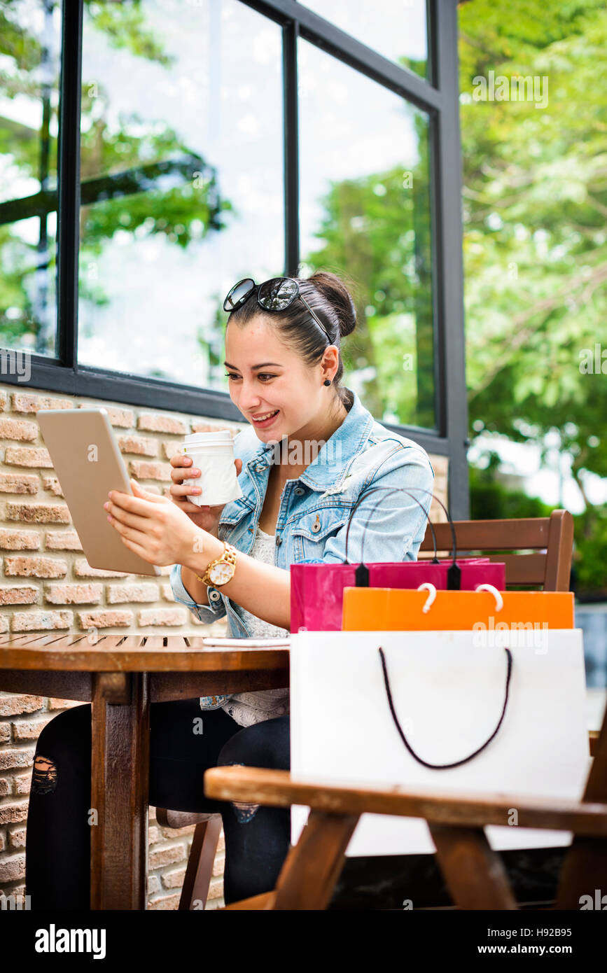 Woman Shopping Spending Customer Consumerism Concept Stock Photo - Alamy