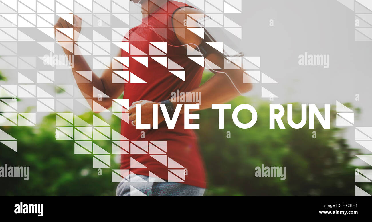 Live to Run Activity Exercise Healthy Fitness Sprint Concept Stock ...