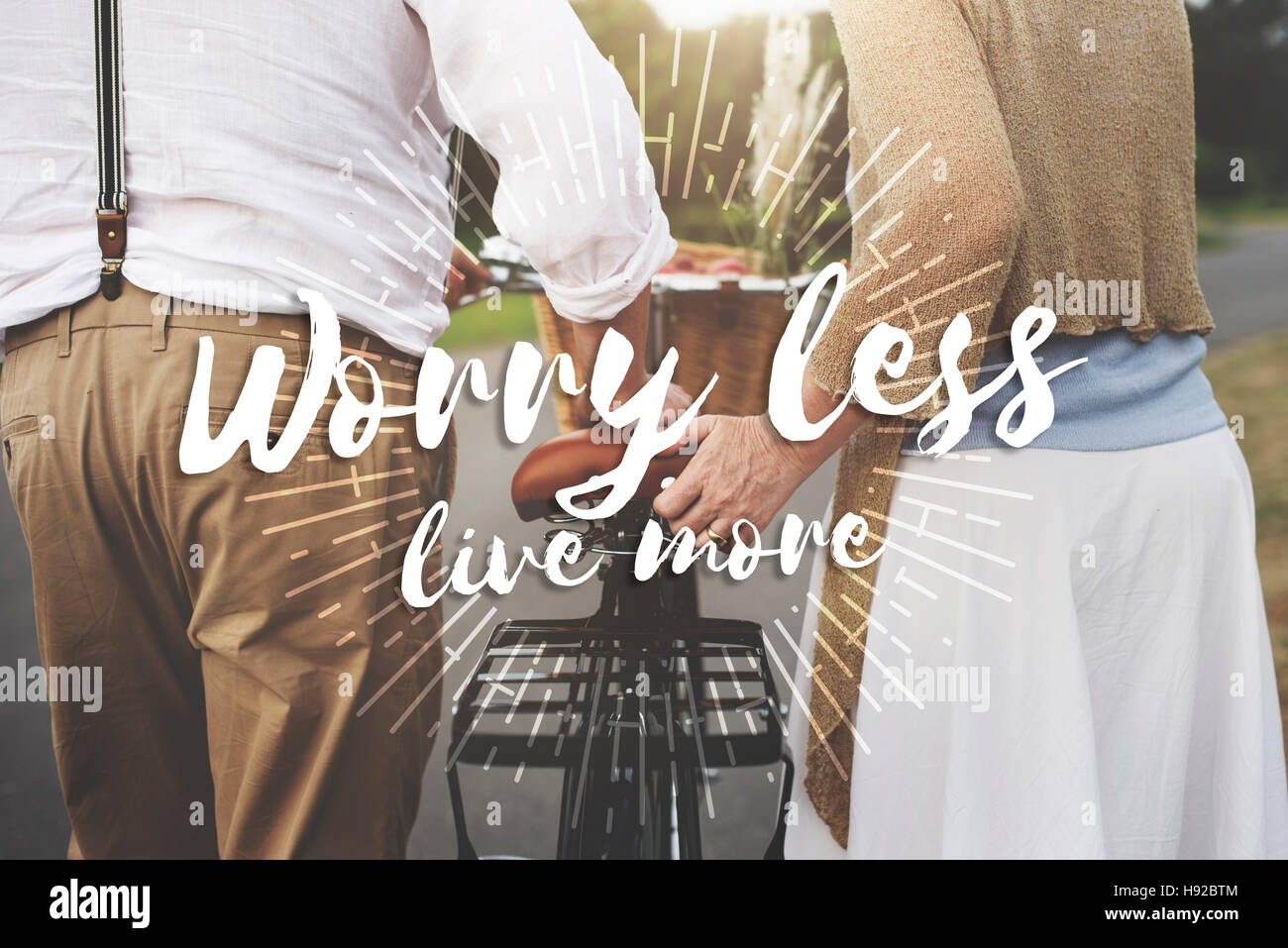 Worry Less Live More Attitude Emotion Happiness Concept Stock Photo - Alamy