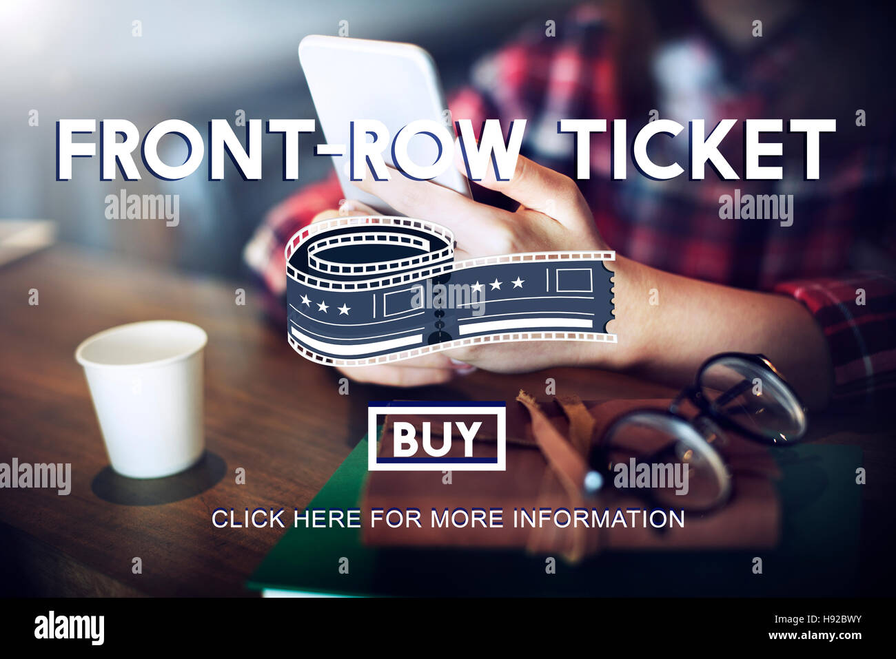 Movie Cinema Ticket Graphic Concept Stock Photo - Alamy