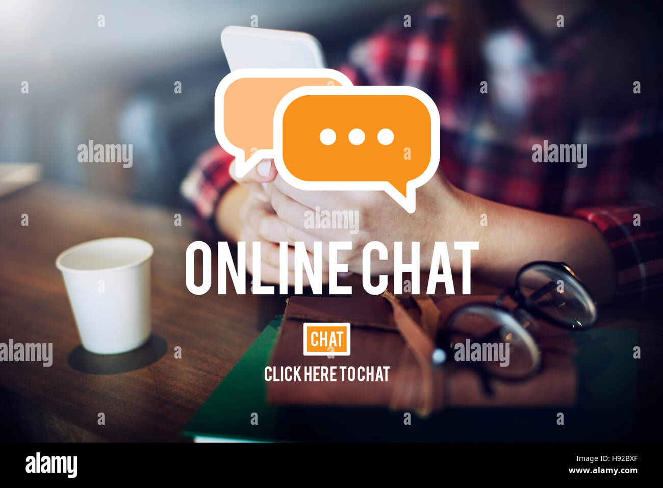 Online Communication Chat Conversation Global Concept Stock Photo - Alamy
