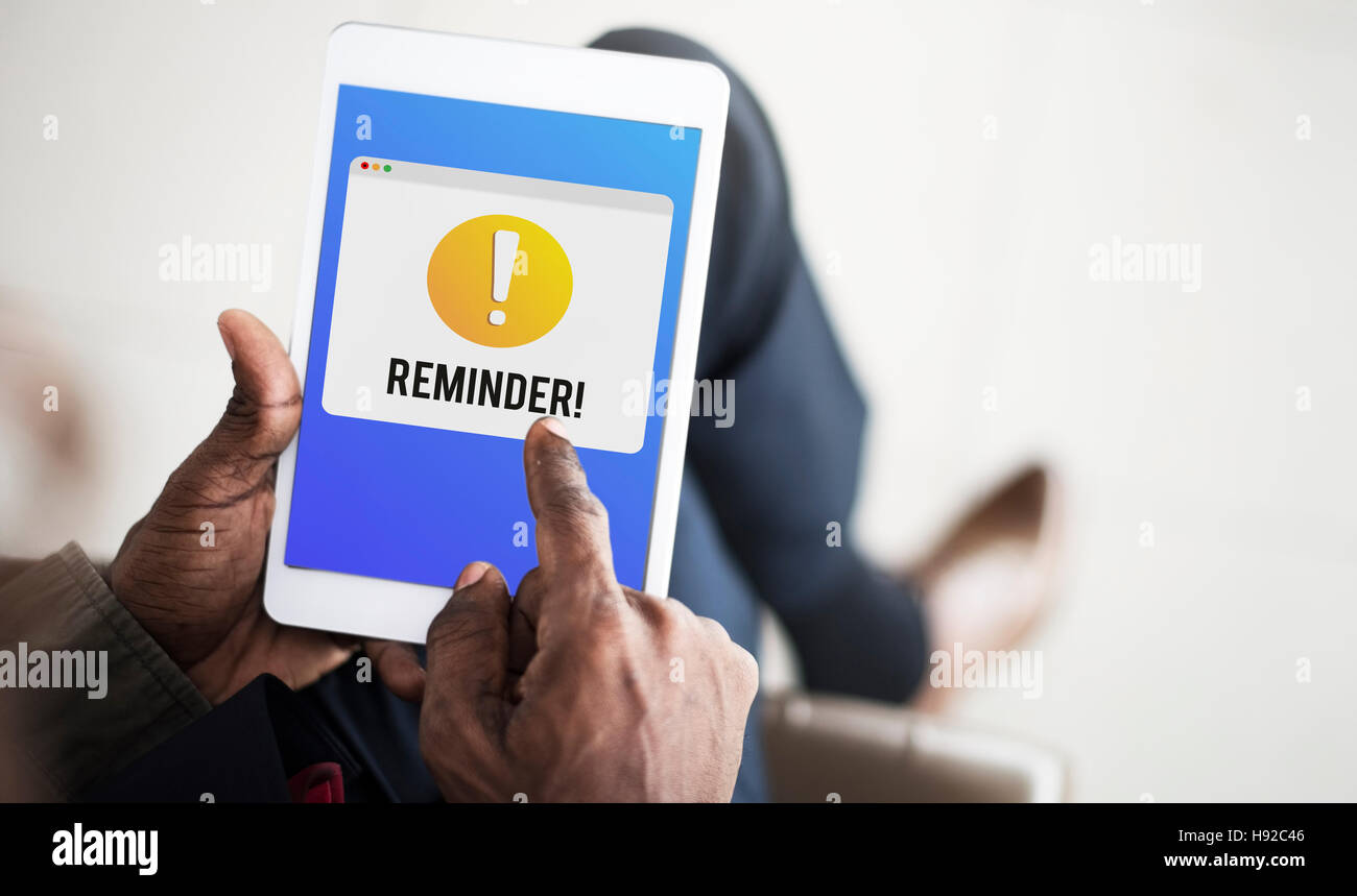 Reminder Notification Alert Exclamation Point Concept Stock Photo - Alamy