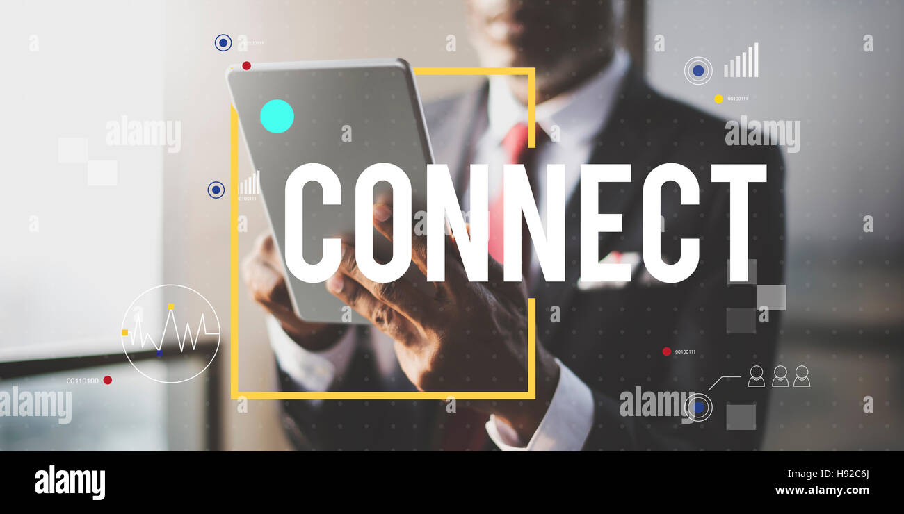 Connect Communication Technology Internet Lifestyle Concept Stock Photo ...