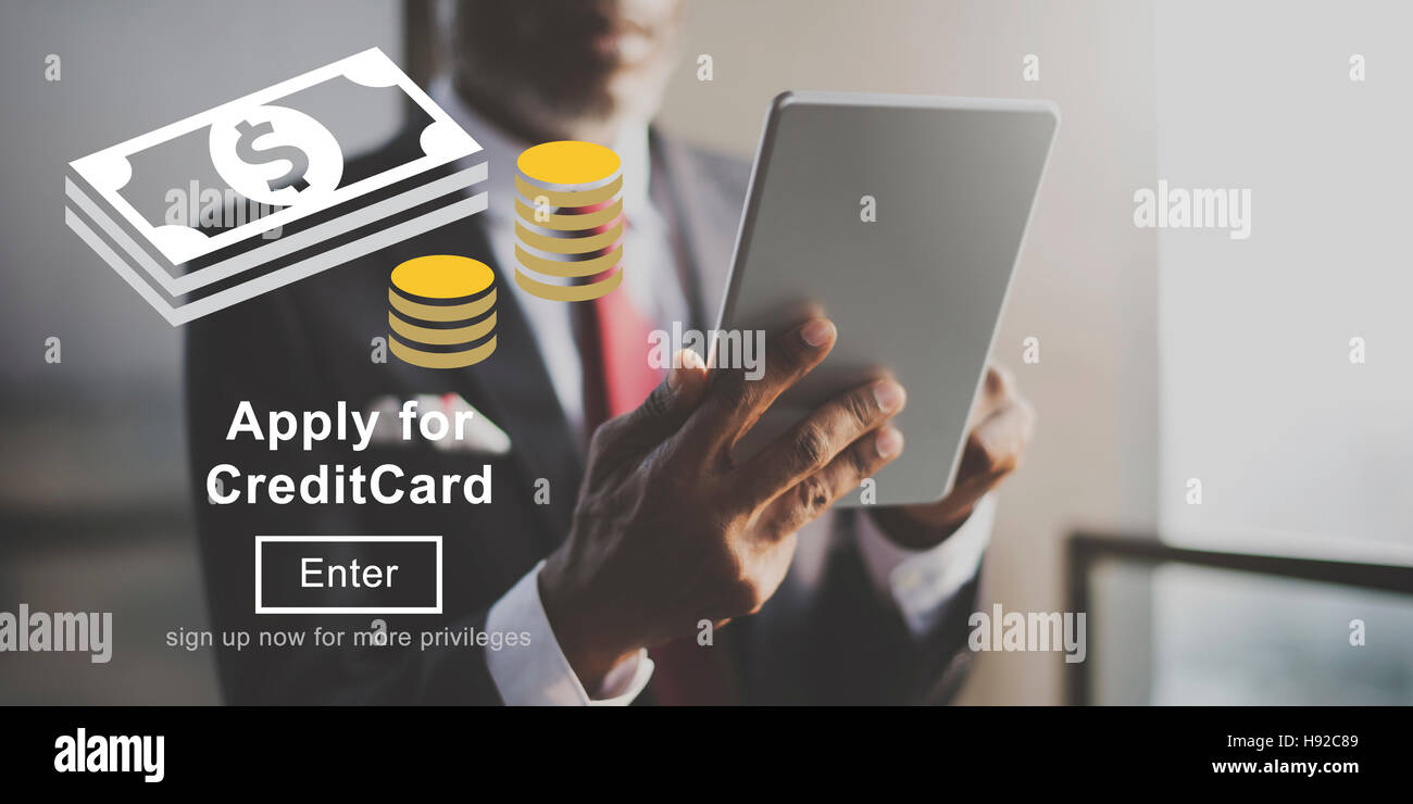 Apply Credit Card Financial Graphics Concept Stock Photo - Alamy
