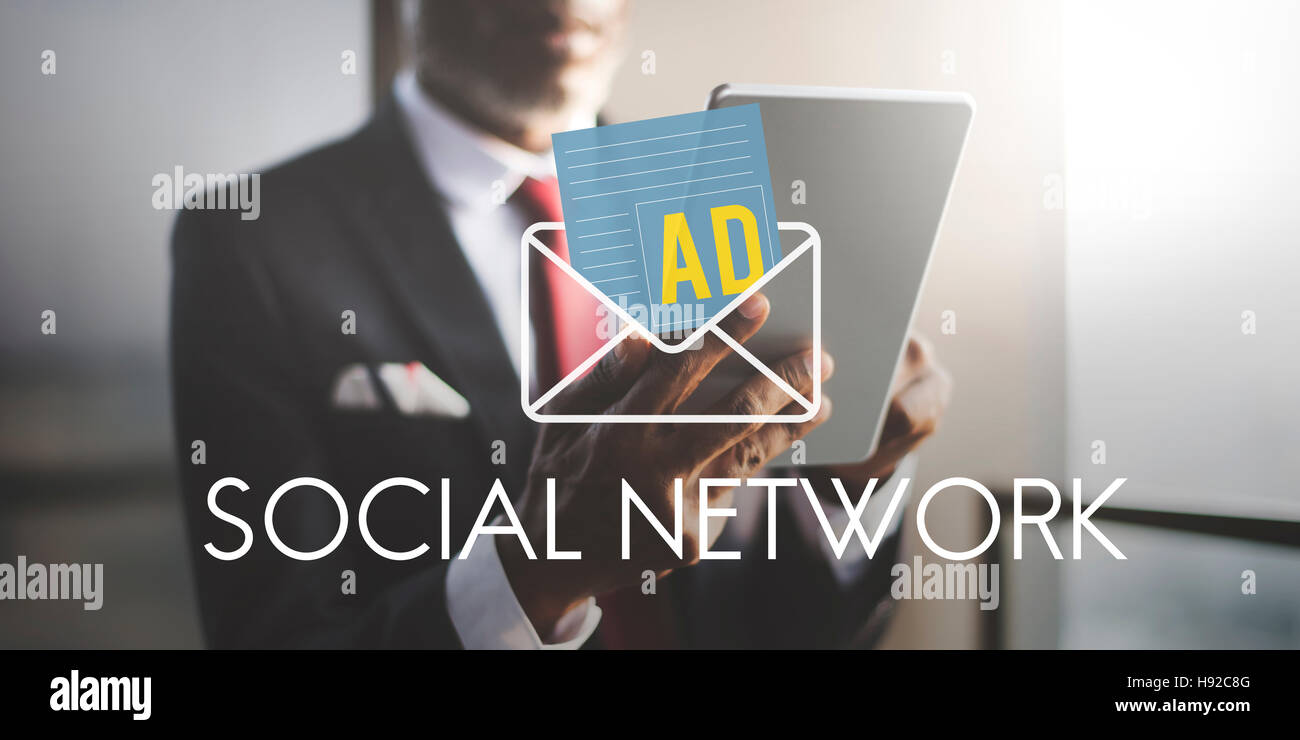 Advertisement Social Media Internet Letter Concept Stock Photo - Alamy