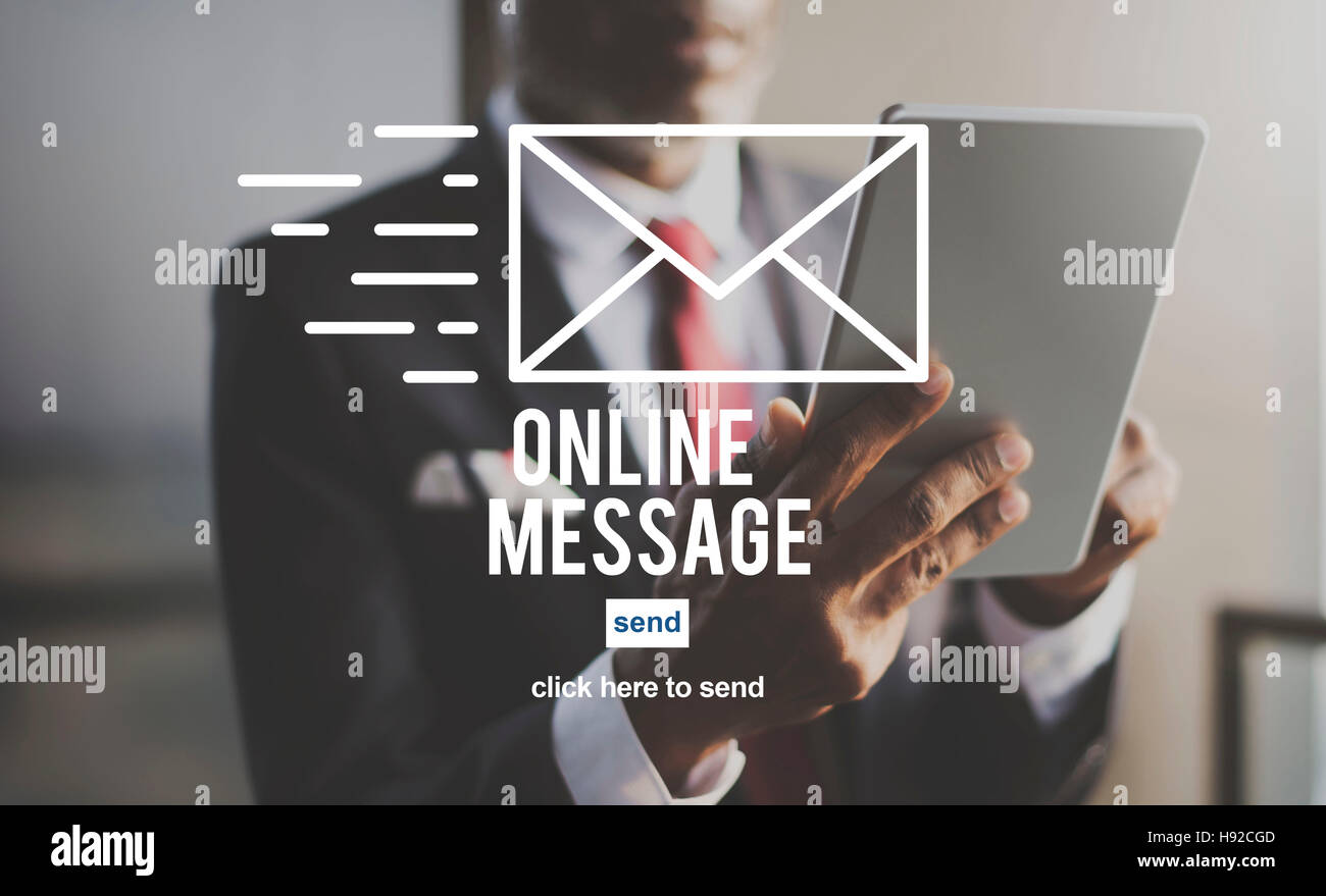 Online Message Global Communications Connection Concept Stock Photo - Alamy
