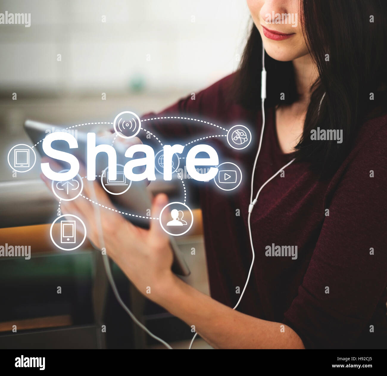 Trends Share Interact Internet Word Concept Stock Photo - Alamy
