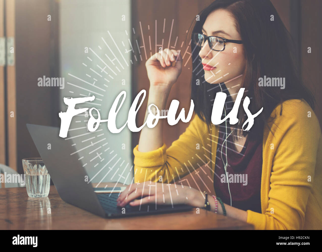 Follow Us Sharing Social Media Networking Internet Online Concept Stock ...