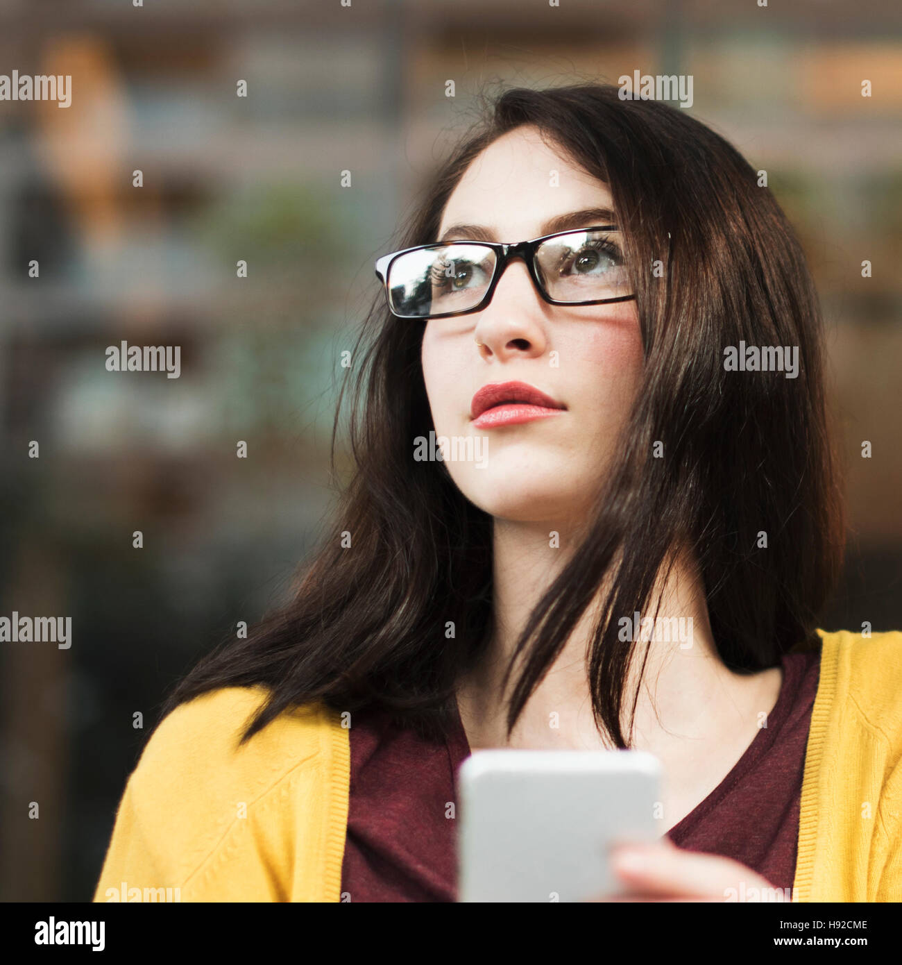 Woman Using Mobile Phone Communication Concept Stock Photo - Alamy