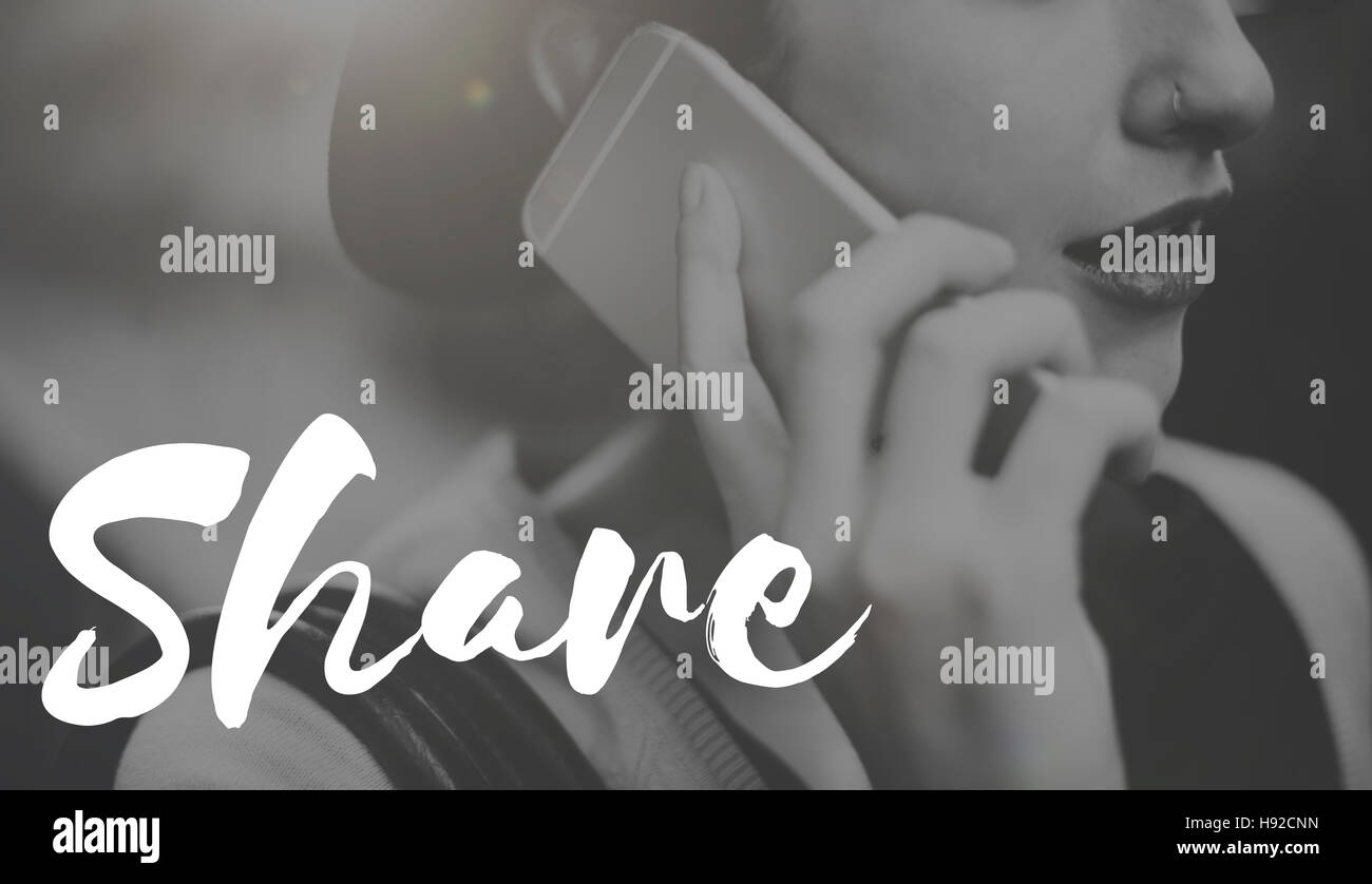 Share Connection Information Networking Social Concept Stock Photo - Alamy