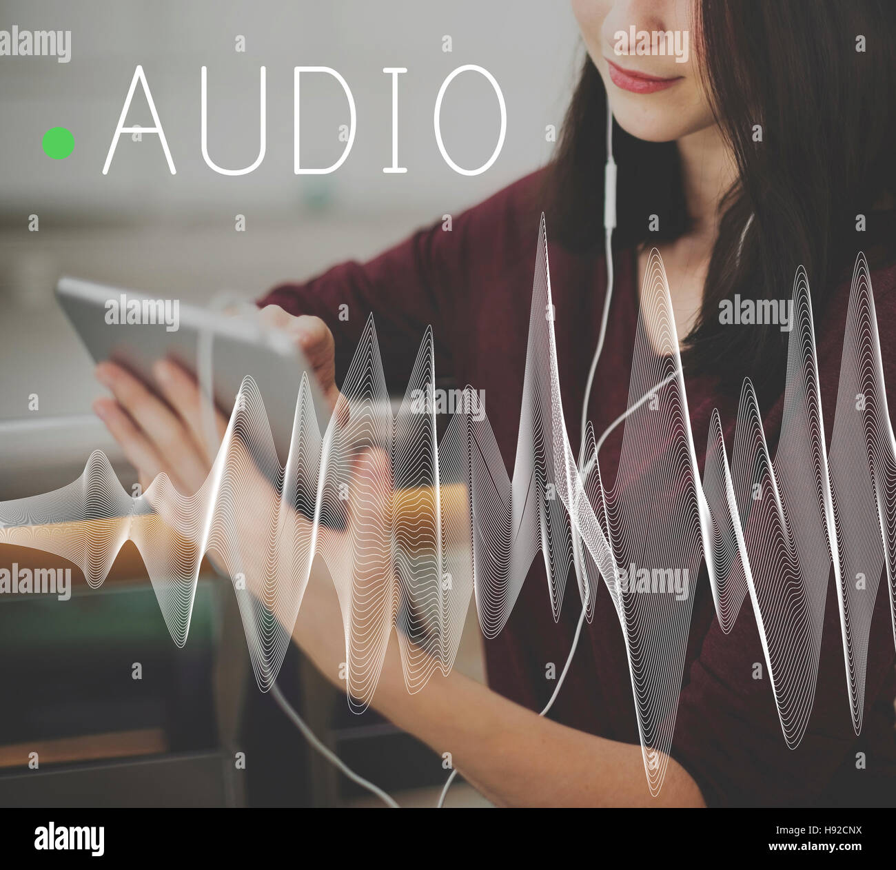 Audio Listening Noise Sound Wave Technology Concept Stock Photo - Alamy