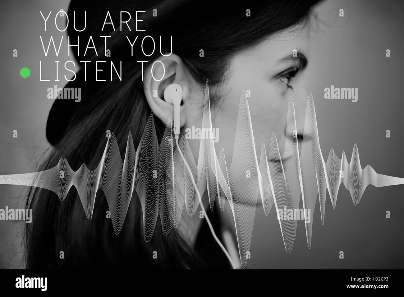 Listen Listening Music Sound Song Stylish Audio Concept Stock Photo - Alamy