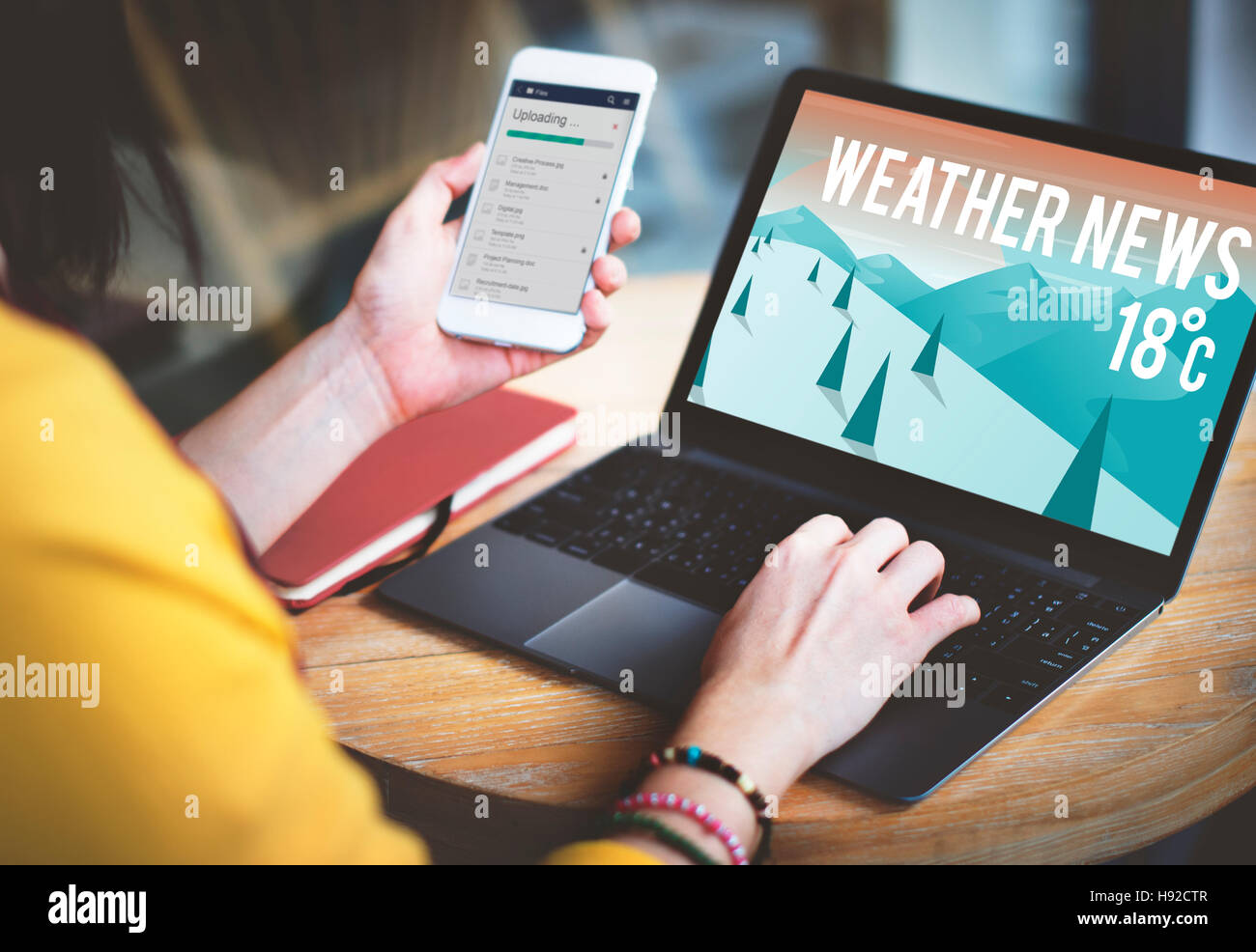 Weather Update Temperature Forecast News Meteorology Concept Stock ...