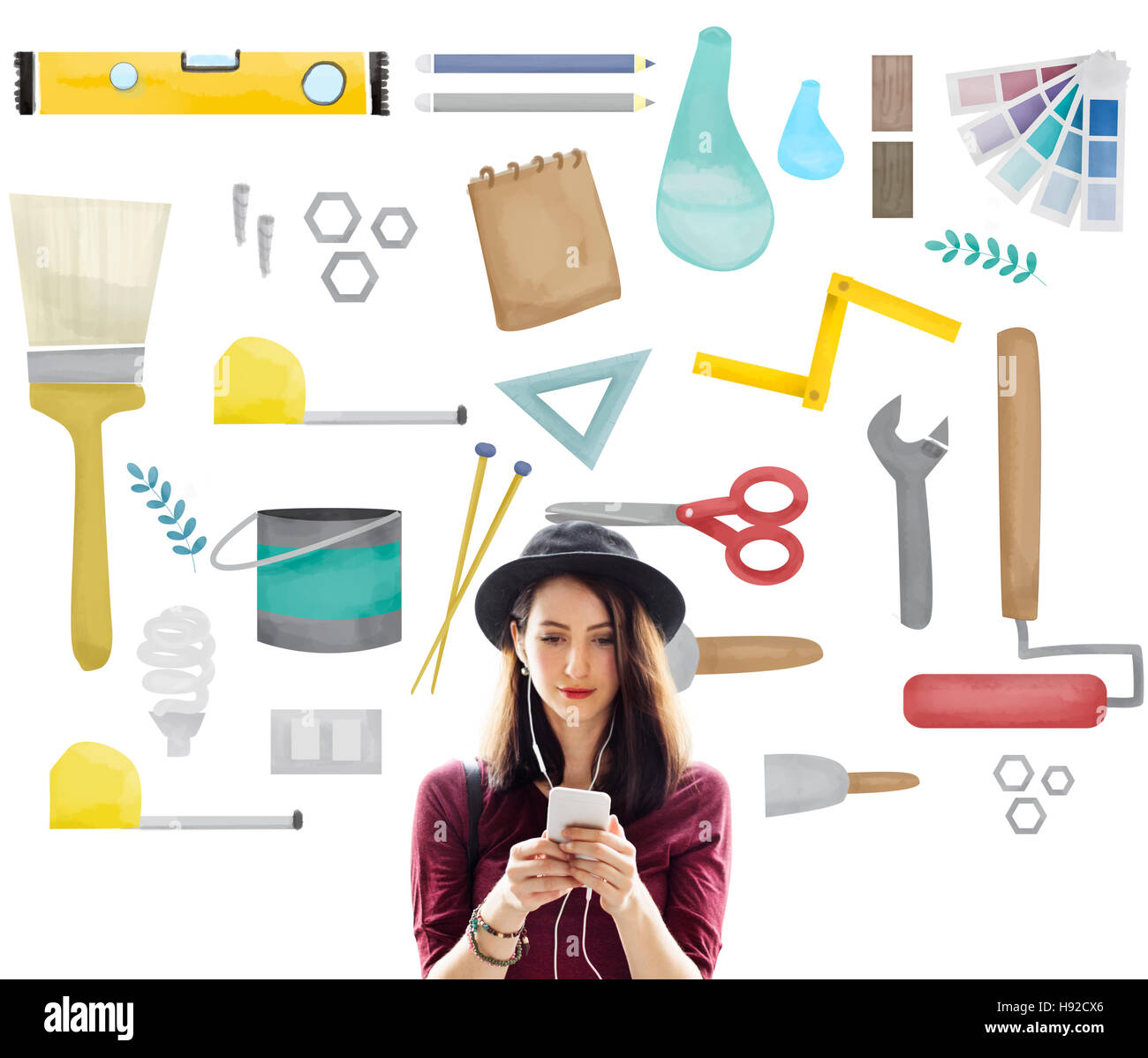 Equipment Tools Craft Construction Work Concept Stock Photo - Alamy