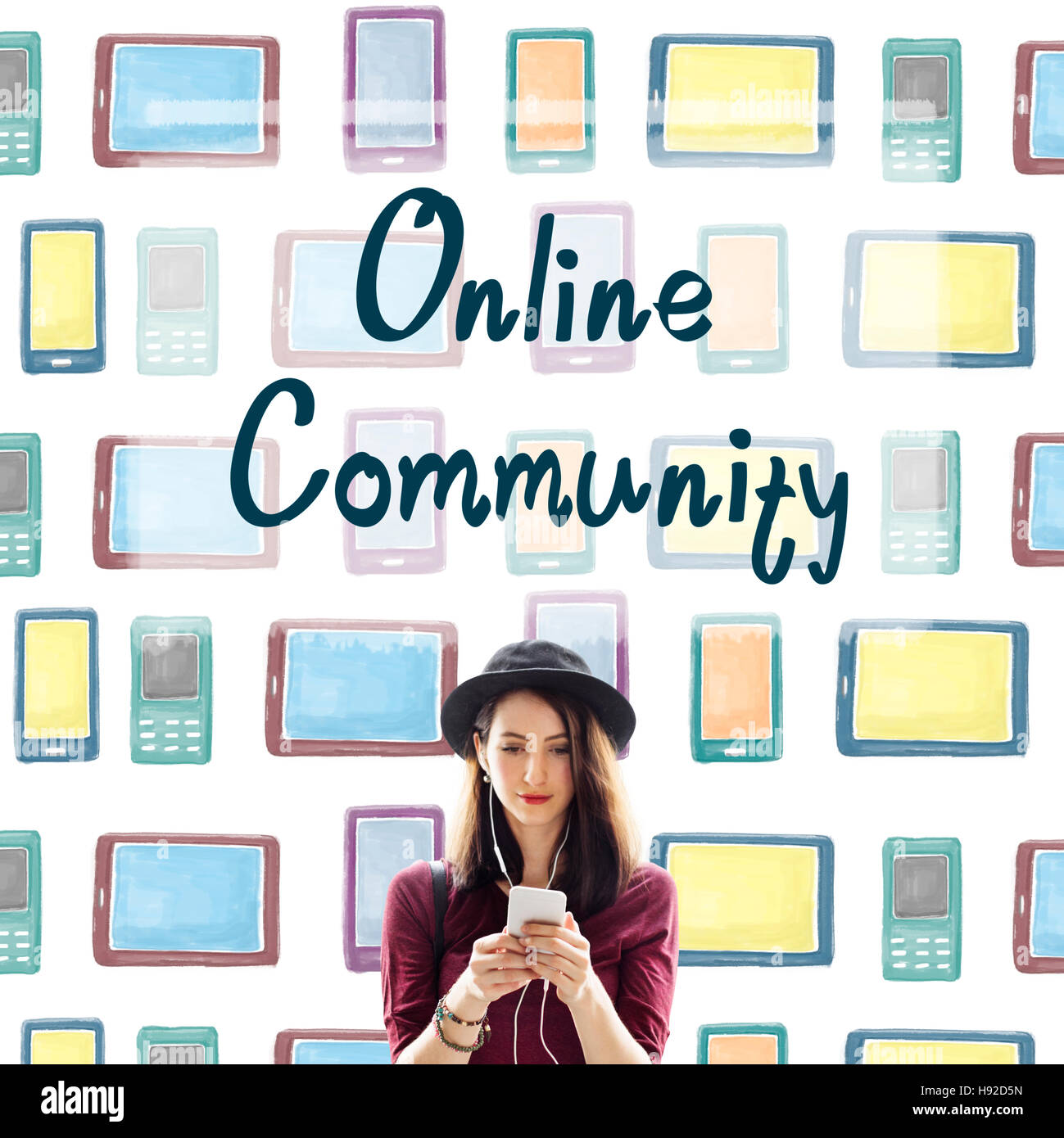 Online Commuity Connection Media Networking Concept Stock Photo - Alamy