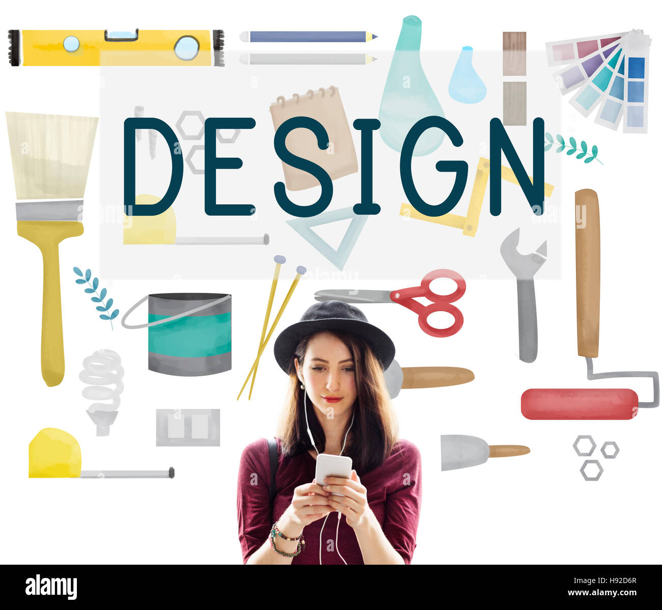 Design Creative Draft Drawing Model Objective Concept Stock Photo - Alamy