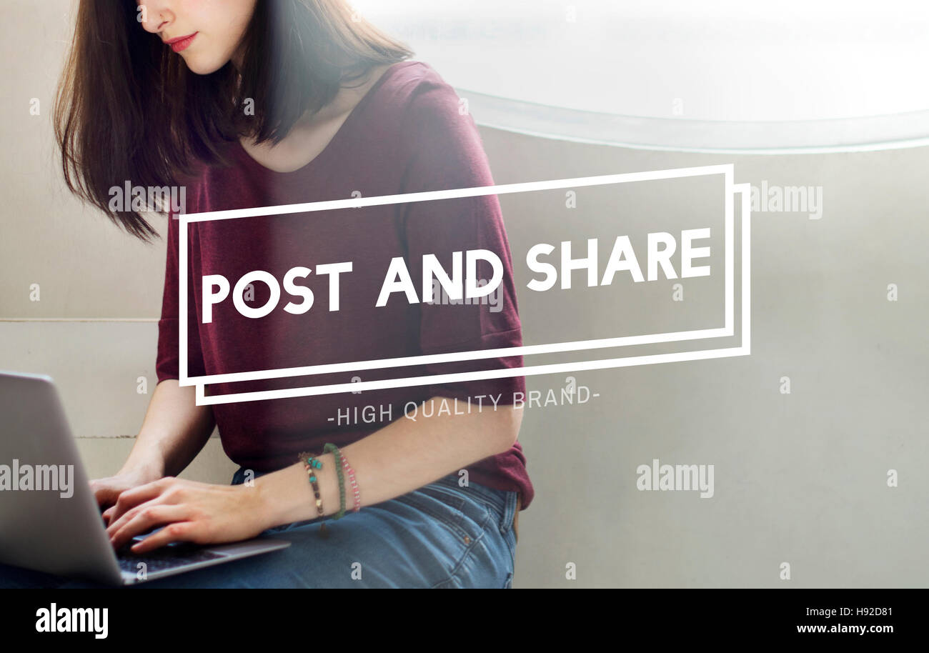 Post and Share Social Networking Technology Concept Stock Photo - Alamy