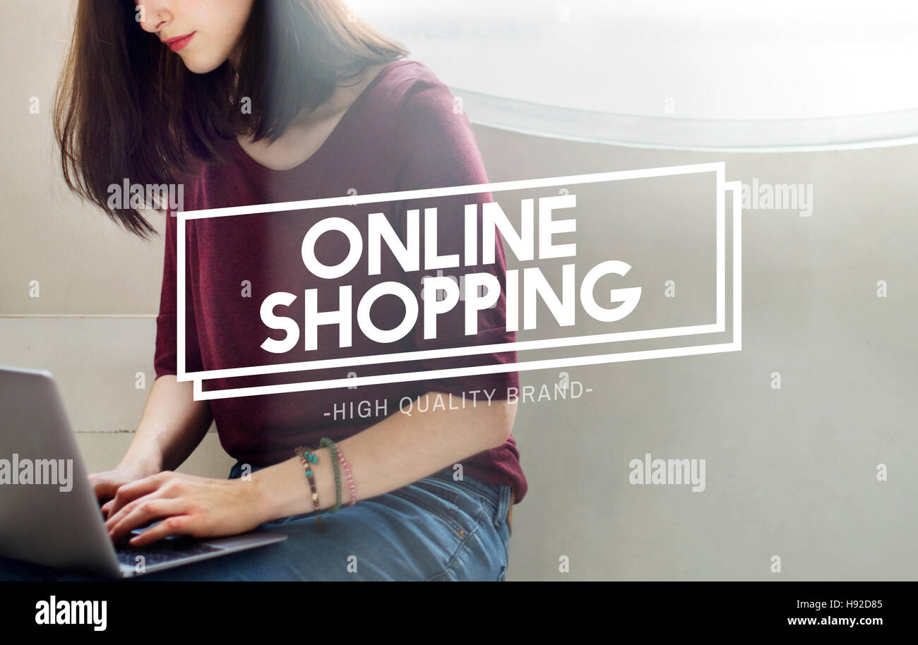 Online Shopping E-business Technology Shop Online Concept Stock Photo ...