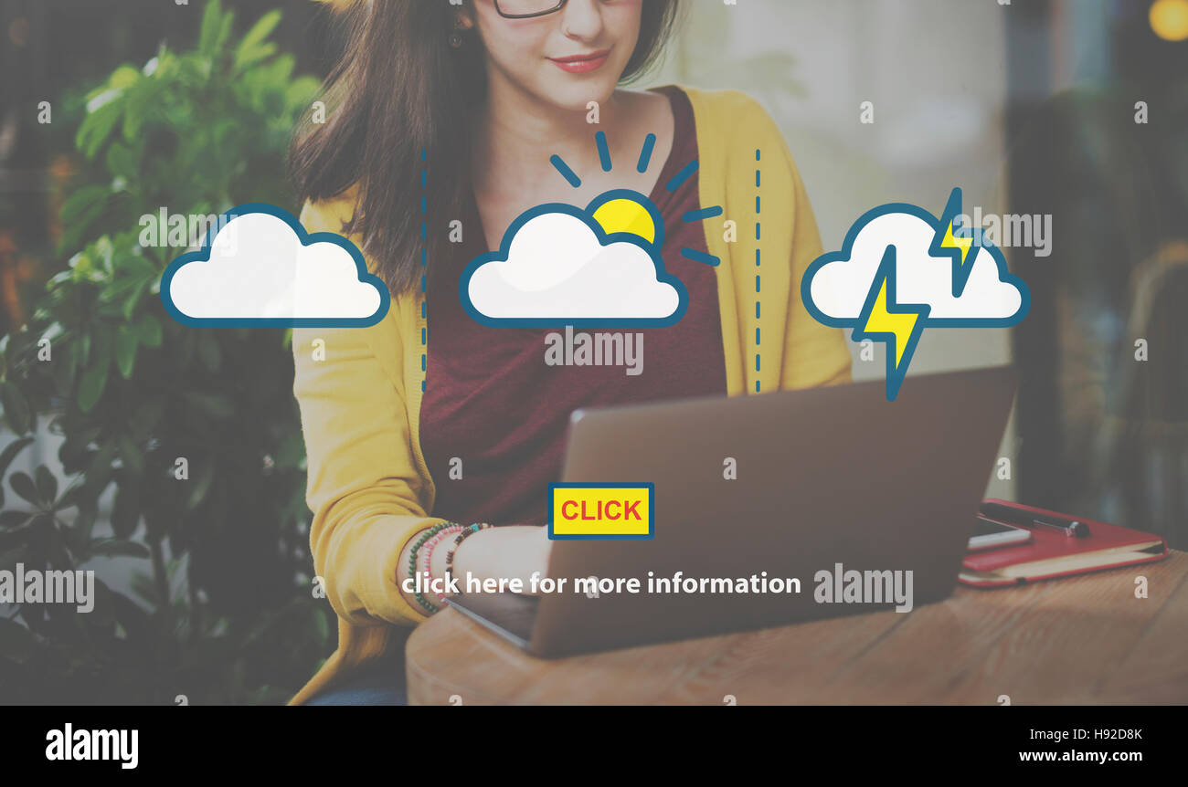 Weather Forecast Lightning Clouds Report Concept Stock Photo - Alamy