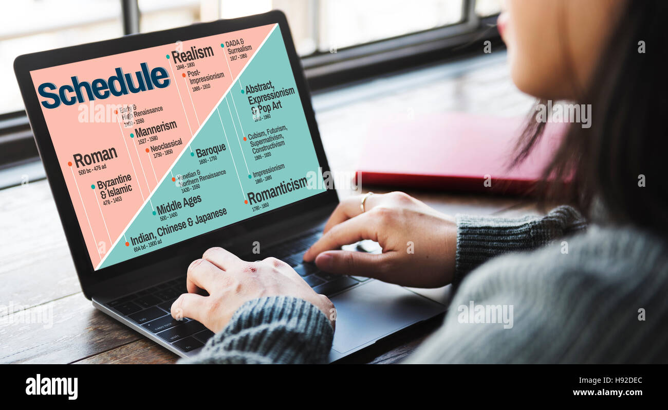Schedule Art Style History Timeline Evolution Concept Stock Photo - Alamy