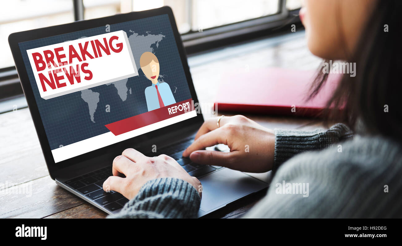 Breaking News Article Broadcast Headline Journal Concept Stock Photo ...