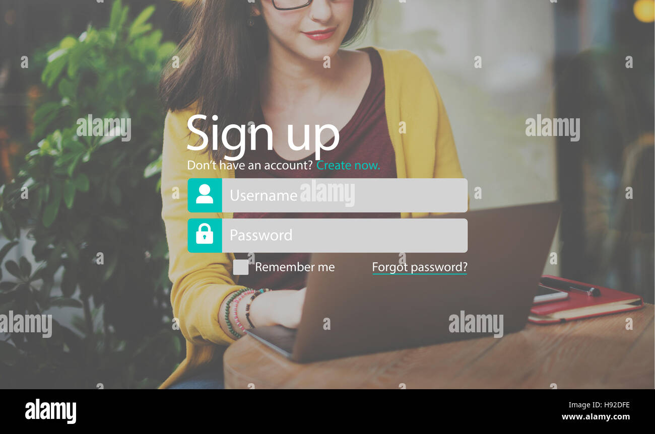 Register Account Setting Sign-Up Enter Subscribe Concept Stock Photo ...