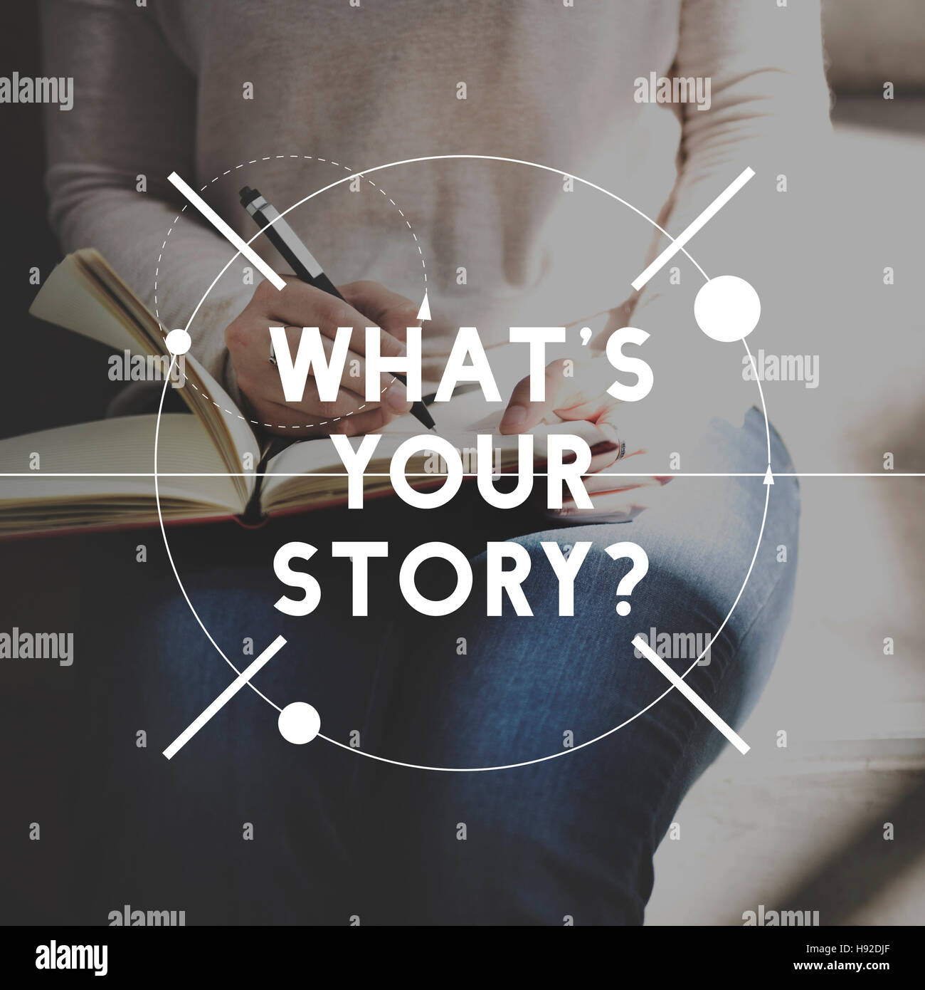 Female Story Writer Sketch Graphic Concept Stock Photo - Alamy