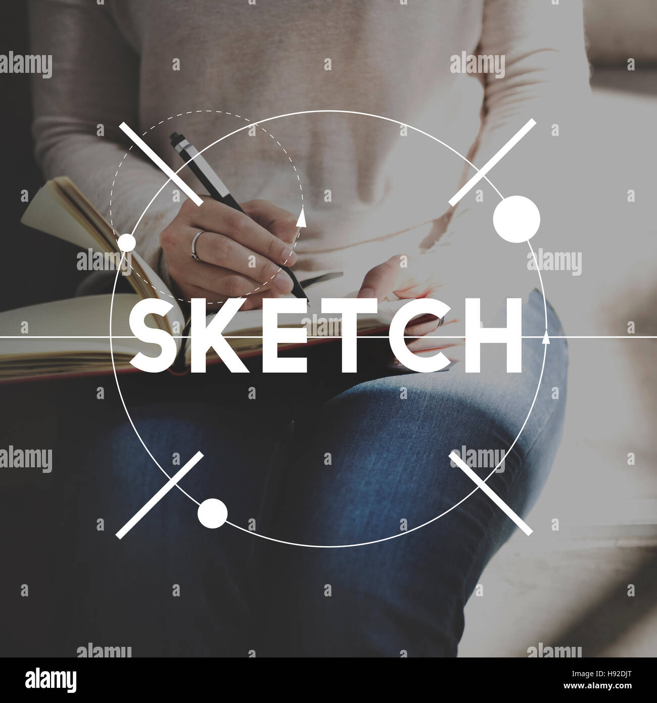 Female Story Writer Sketch Graphic Concept Stock Photo - Alamy