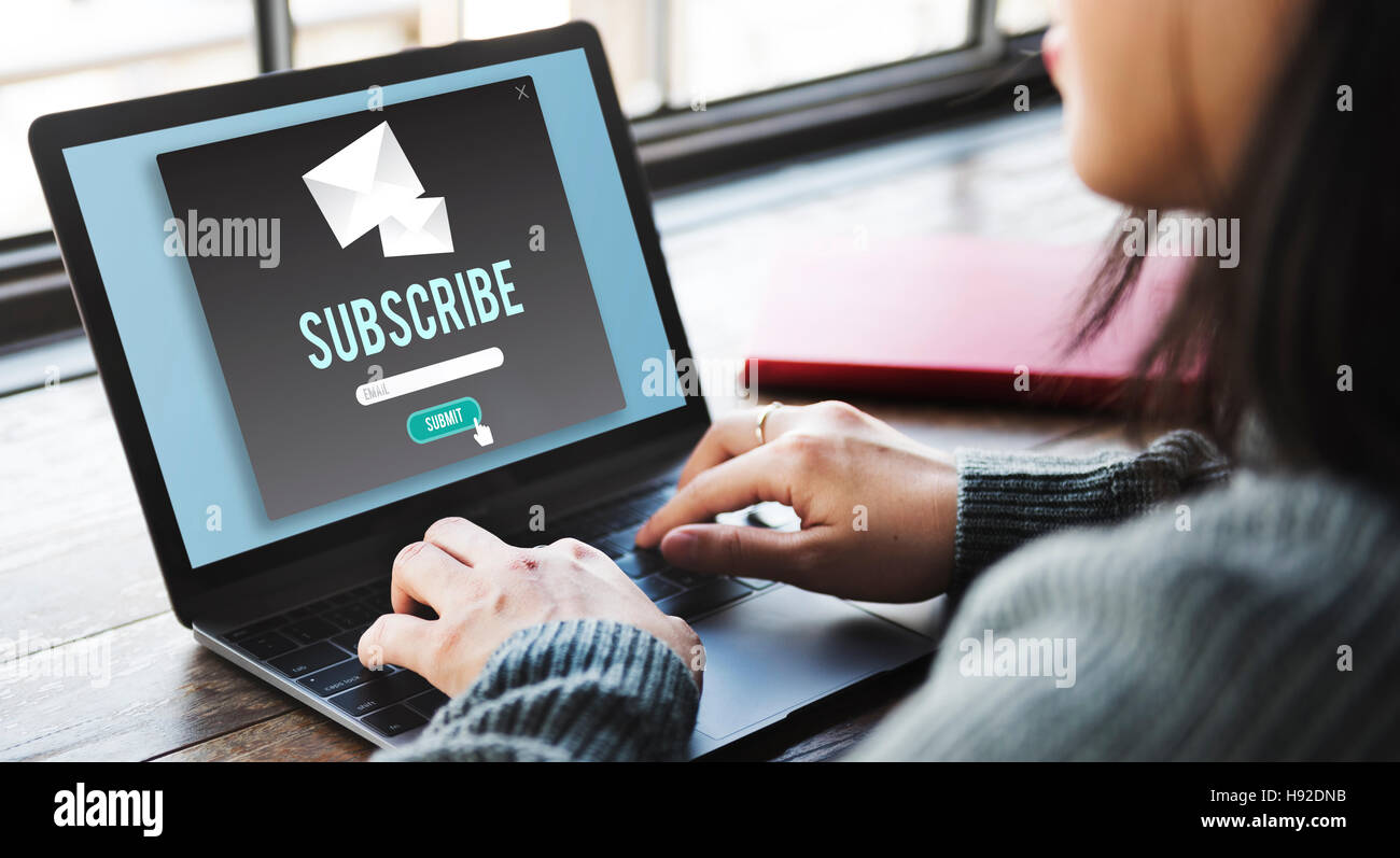 Subscribe Advertising Communication Member Concept Stock Photo - Alamy