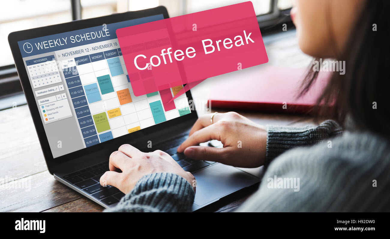 Coffee Break Beverage Cafe Drinking Enjoyment Concept Stock Photo - Alamy