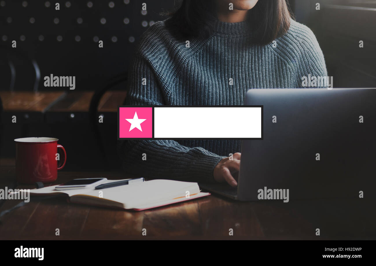 Woman Using Technology Graphic Interface Concept Stock Photo - Alamy