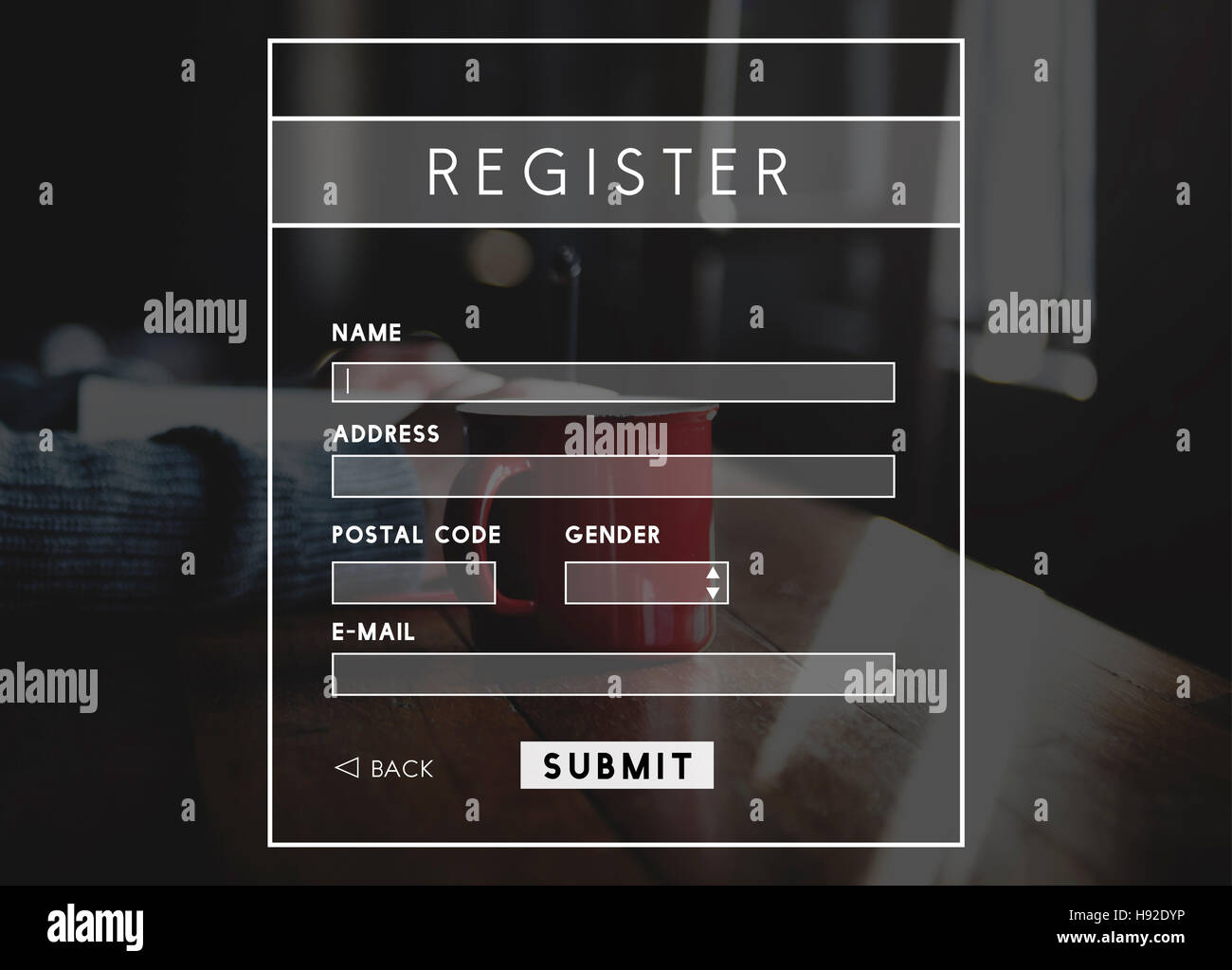 Register Registration Account Profile Name Concept Stock Photo - Alamy