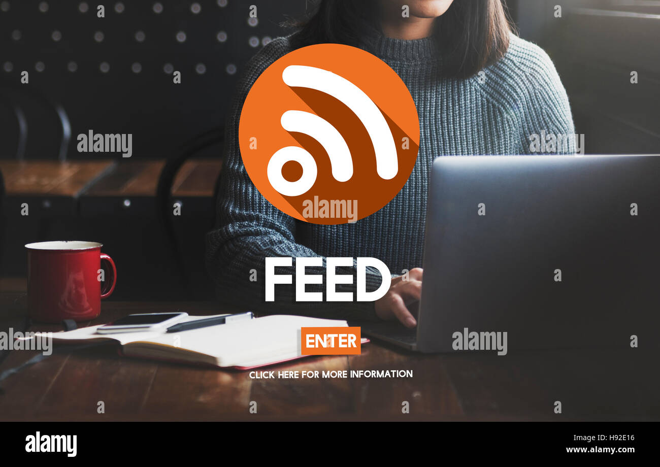 Feed Global Communication Announcement News Concept Stock Photo - Alamy