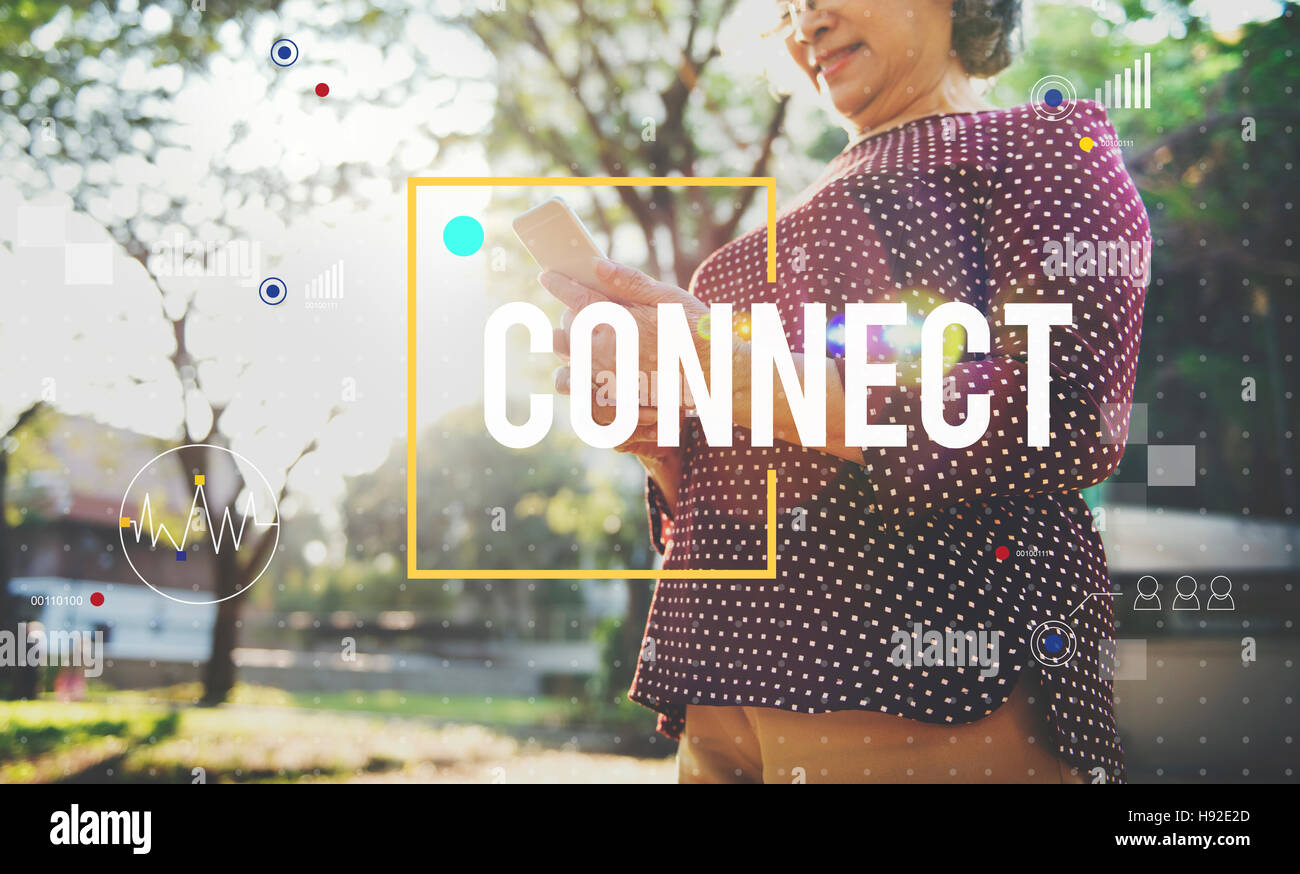 Connect Communication Technology Internet Lifestyle Concept Stock Photo ...