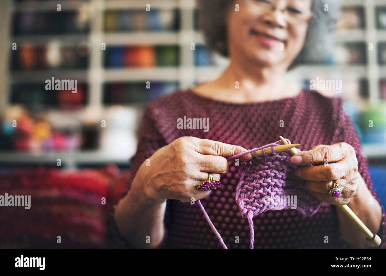 Knitting Knit Needle Yarn Needlework Craft Scarf Concept Stock Photo ...