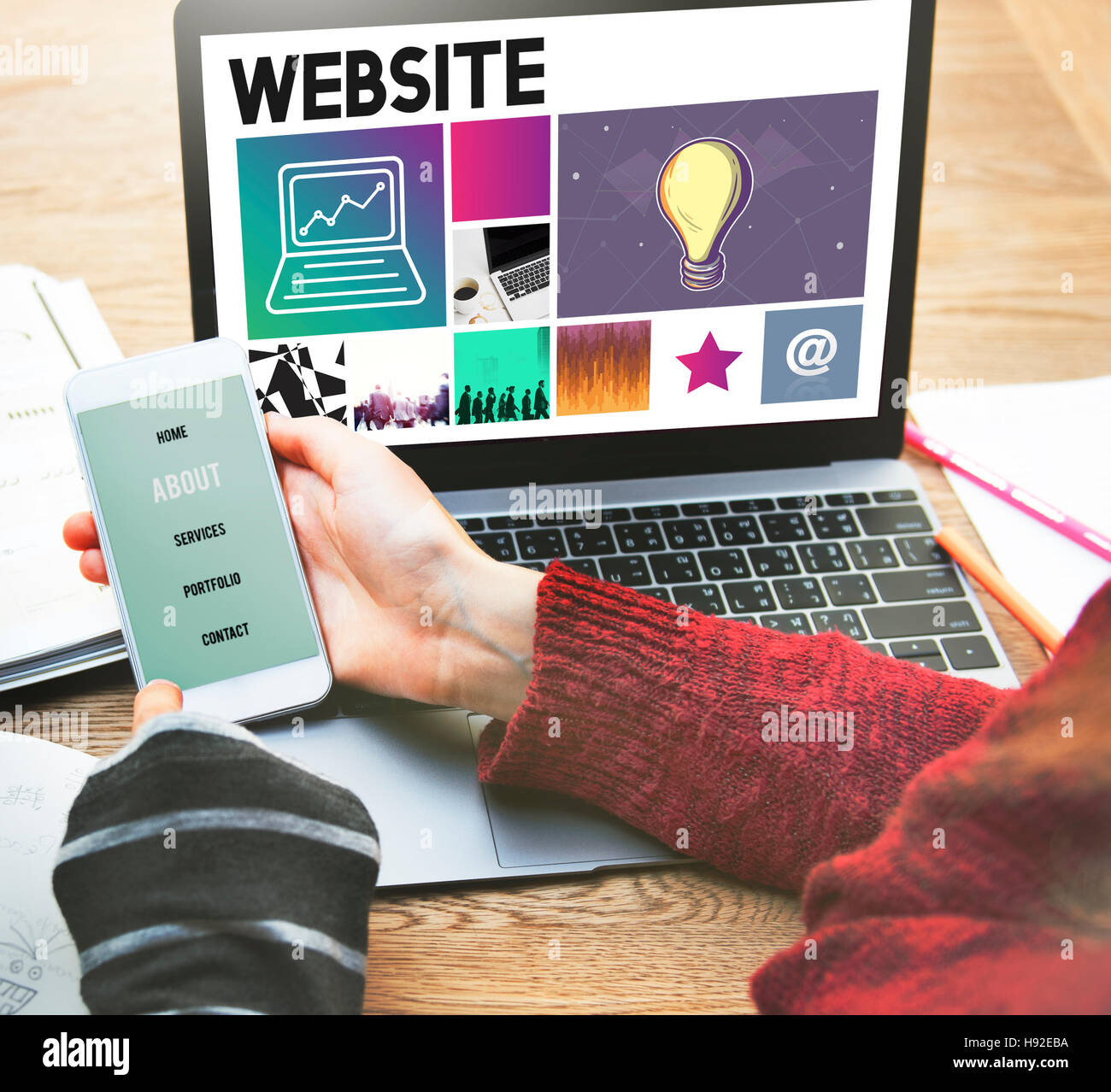 Website Design UI Software Media WWW Concept Stock Photo - Alamy