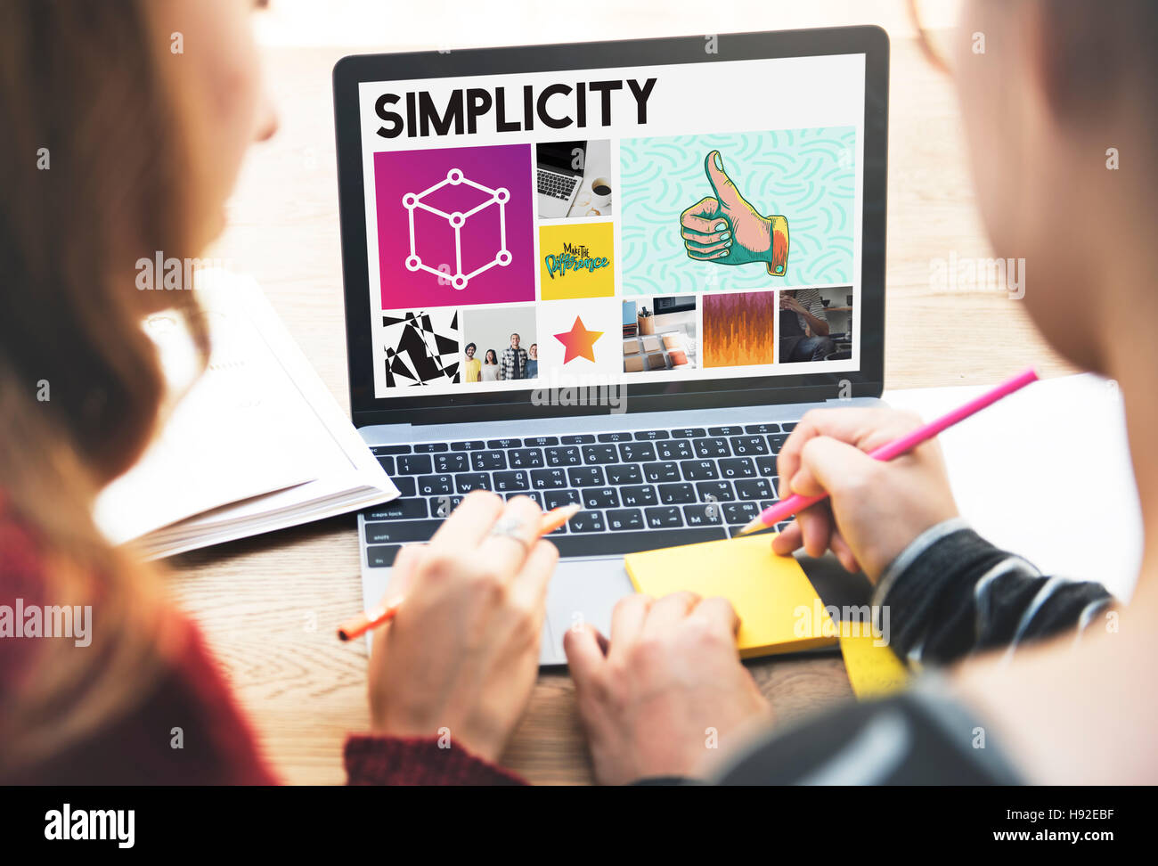 Girls Teamwork Design Planning Concept Stock Photo - Alamy