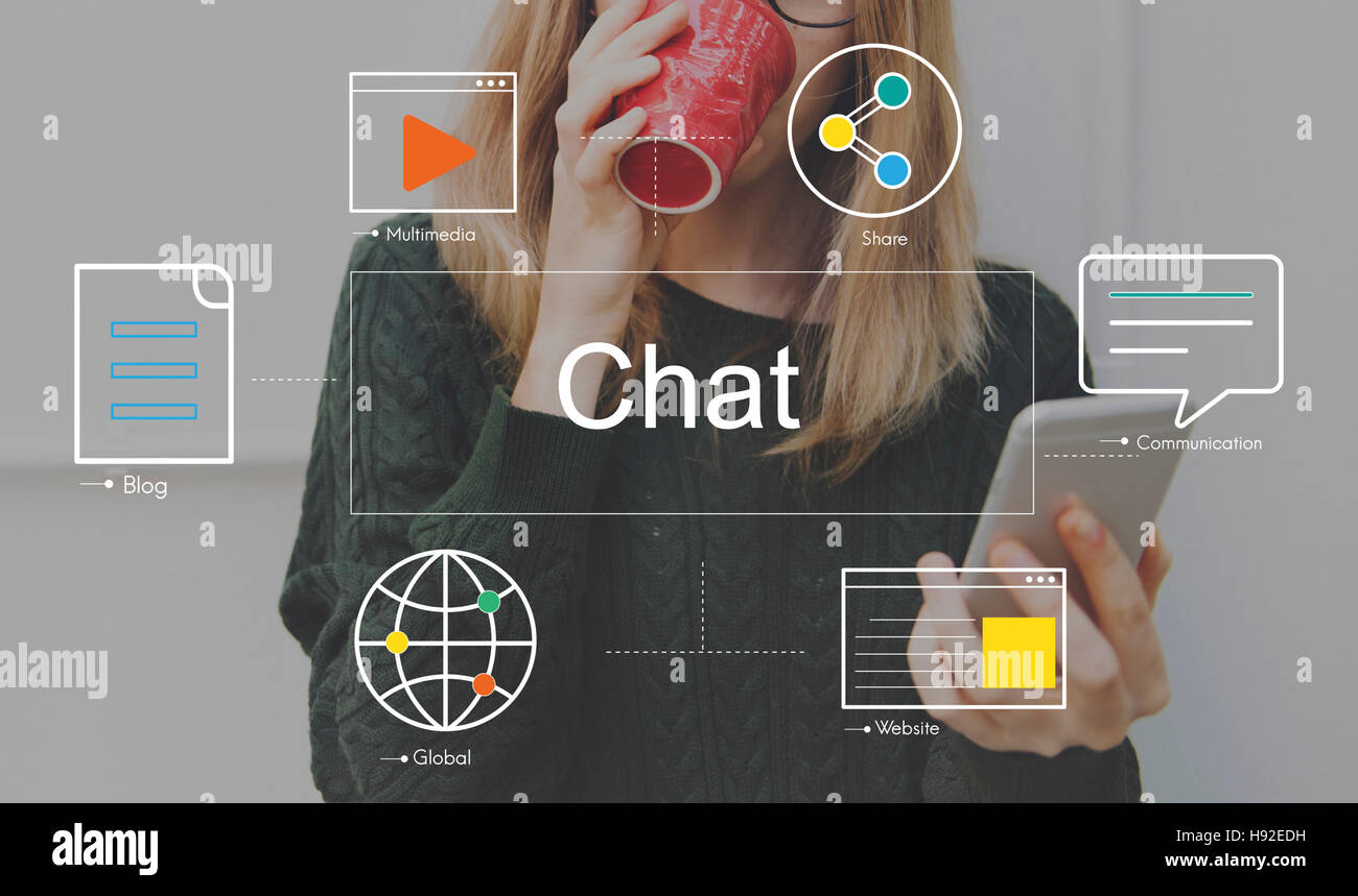 Social Media Chat Blog Media Concept Stock Photo - Alamy