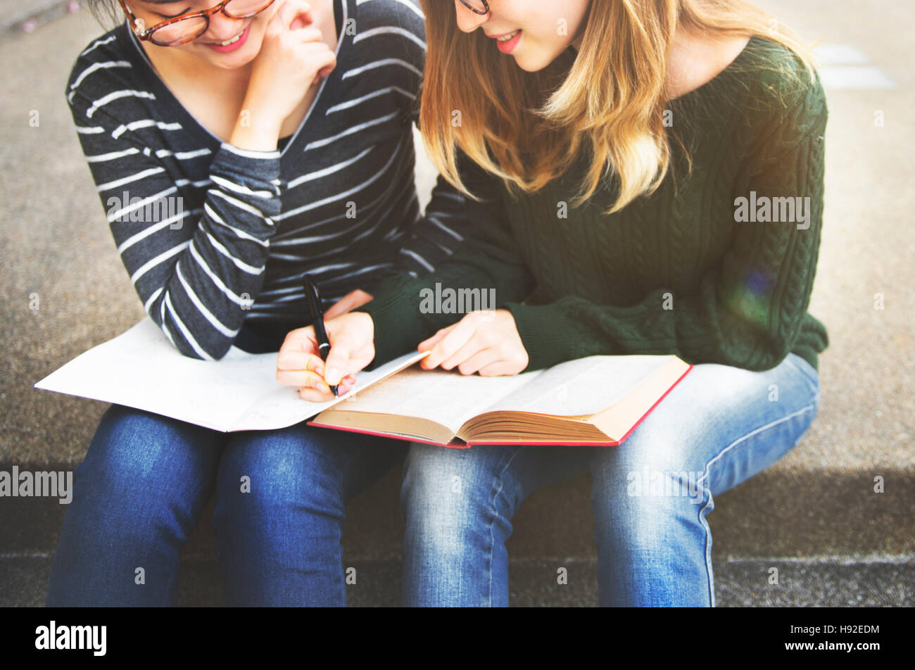 Women Talking Friendship Studying Brainstorming Concept Stock Photo - Alamy