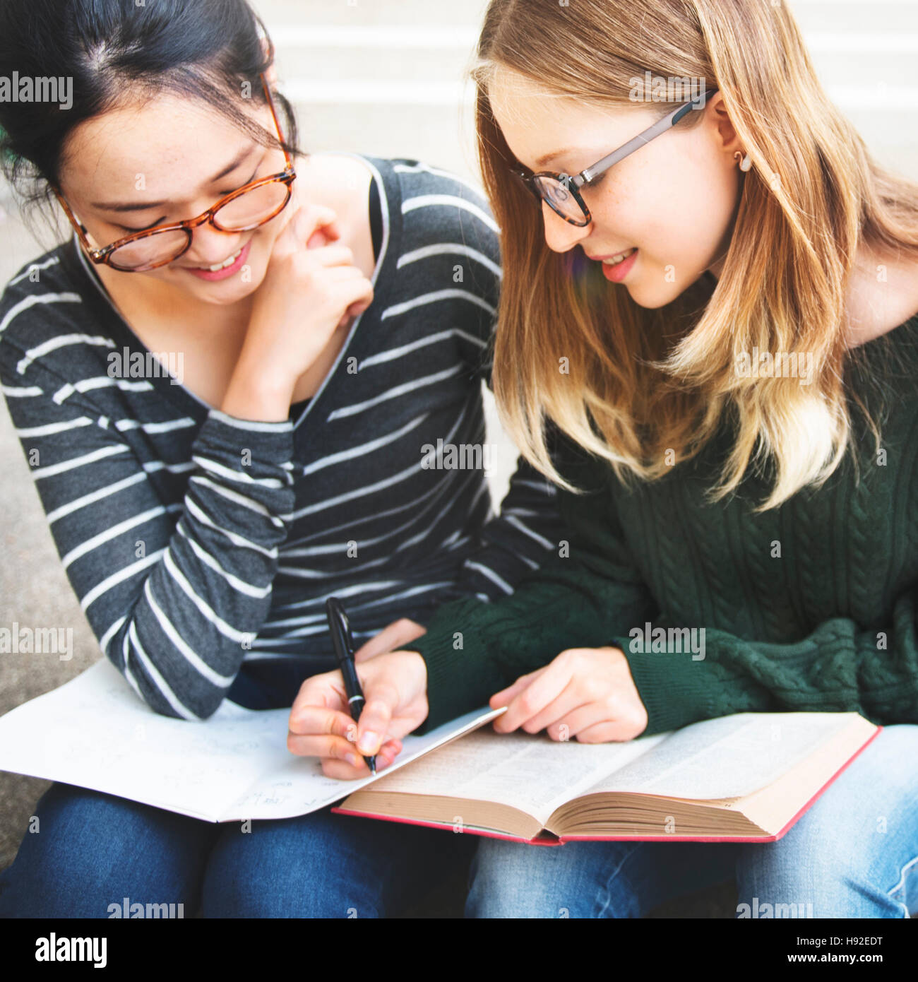 Women Talking Friendship Studying Brainstorming Concept Stock Photo - Alamy