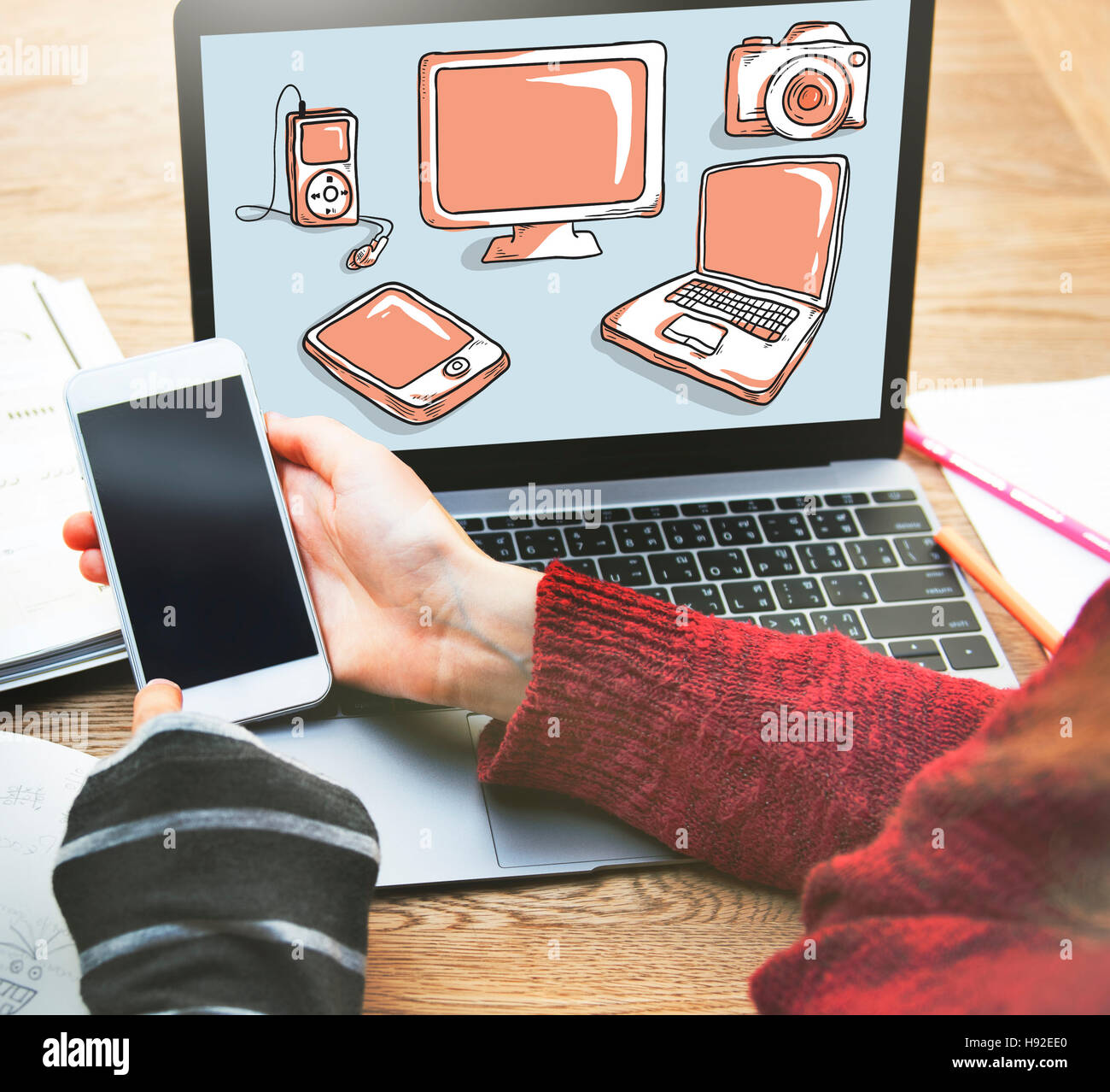 Digital Electronic Network Media Technology Concept Stock Photo - Alamy