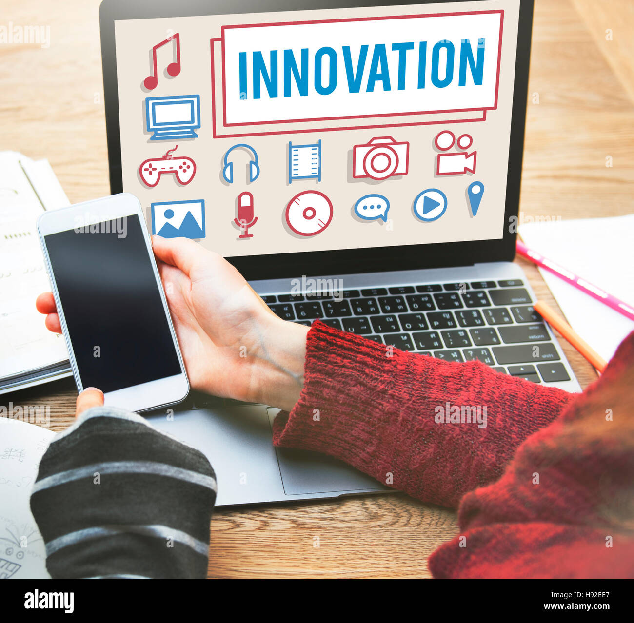 Innovation Technology Be Creative Futuristic Concept Stock Photo - Alamy