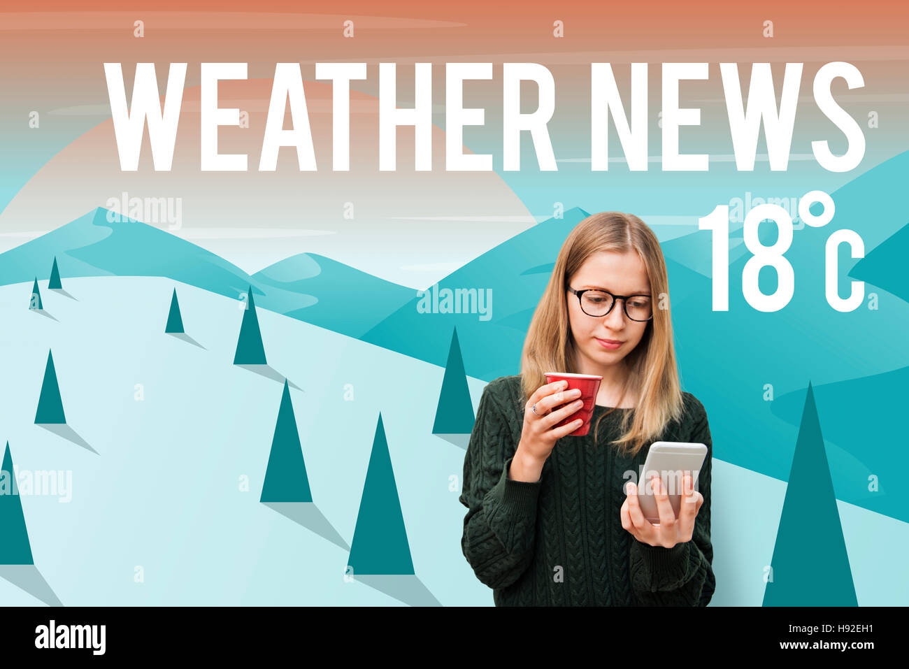 Weather Update Temperature Forecast News Meteorology Concept Stock ...