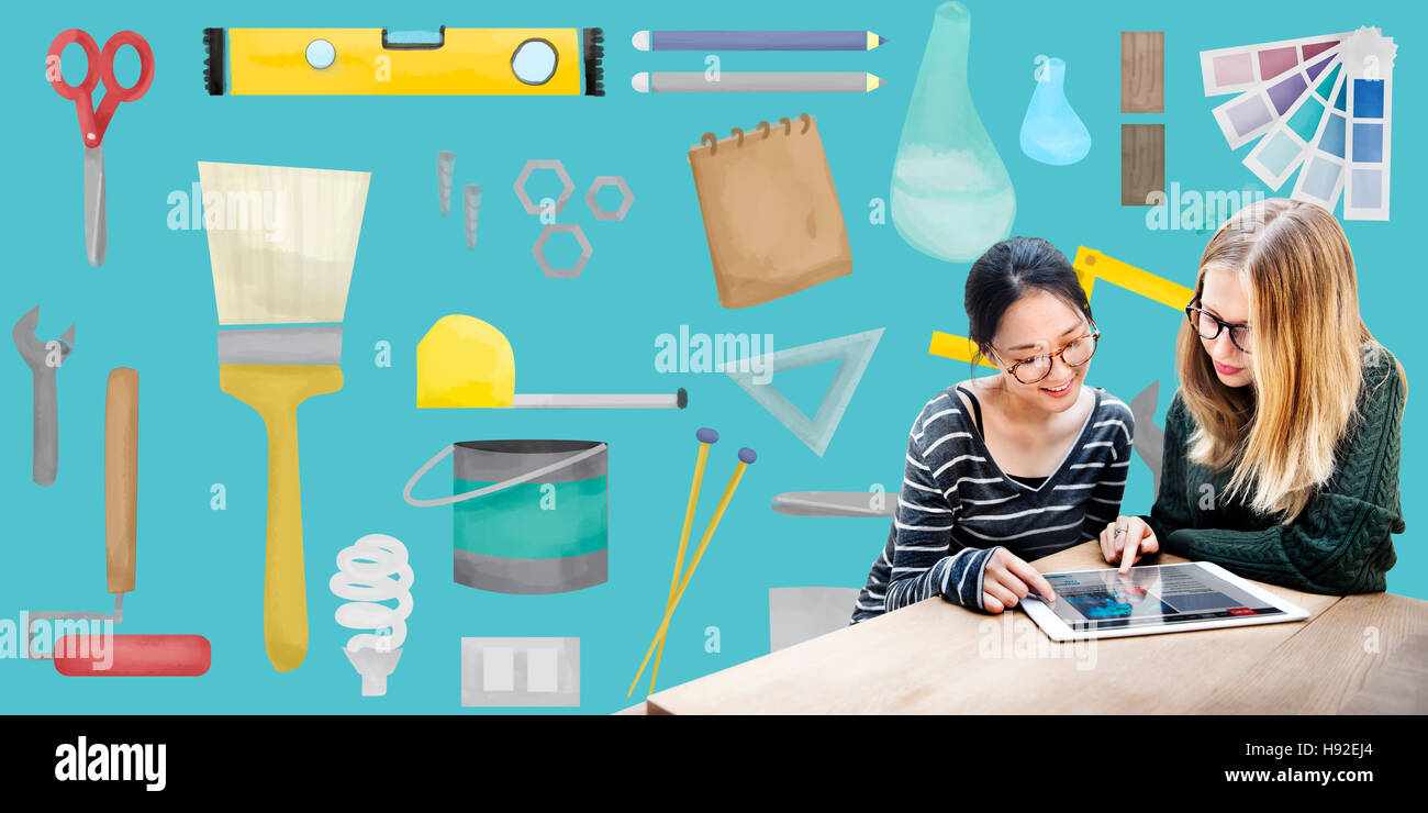 Equipment Tools Craft Construction Work Concept Stock Photo - Alamy
