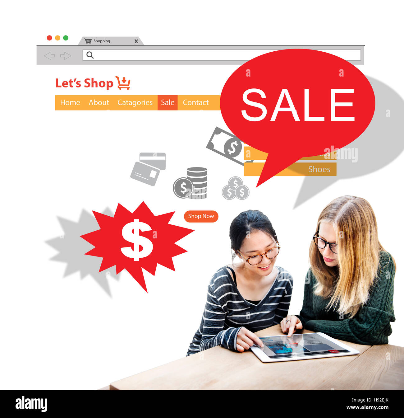 Online Shopping Marketing Sale Promotion Concept Stock Photo - Alamy