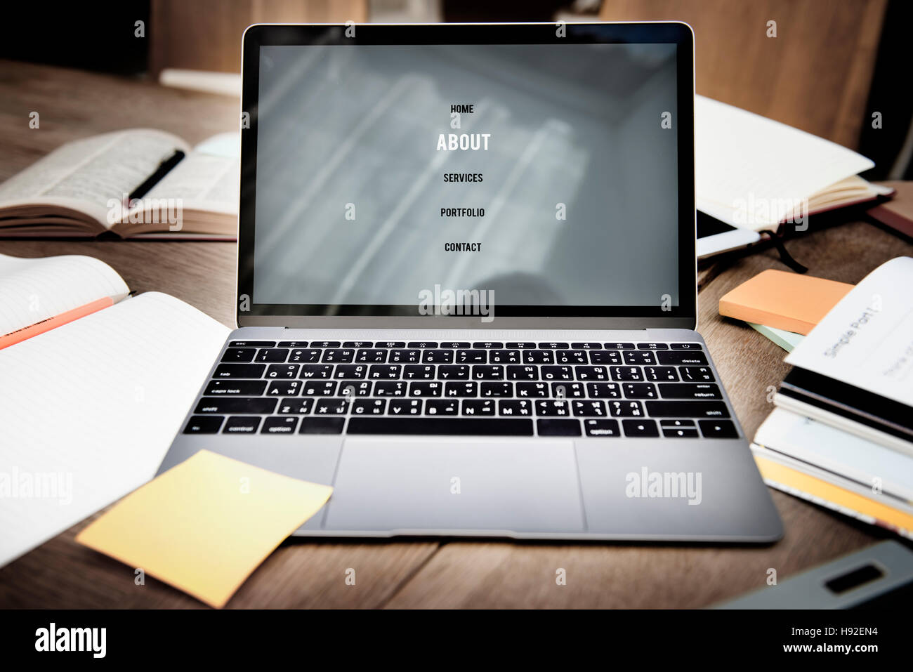 Web Design Laptop Programming Ideas Interface Concept Stock Photo - Alamy