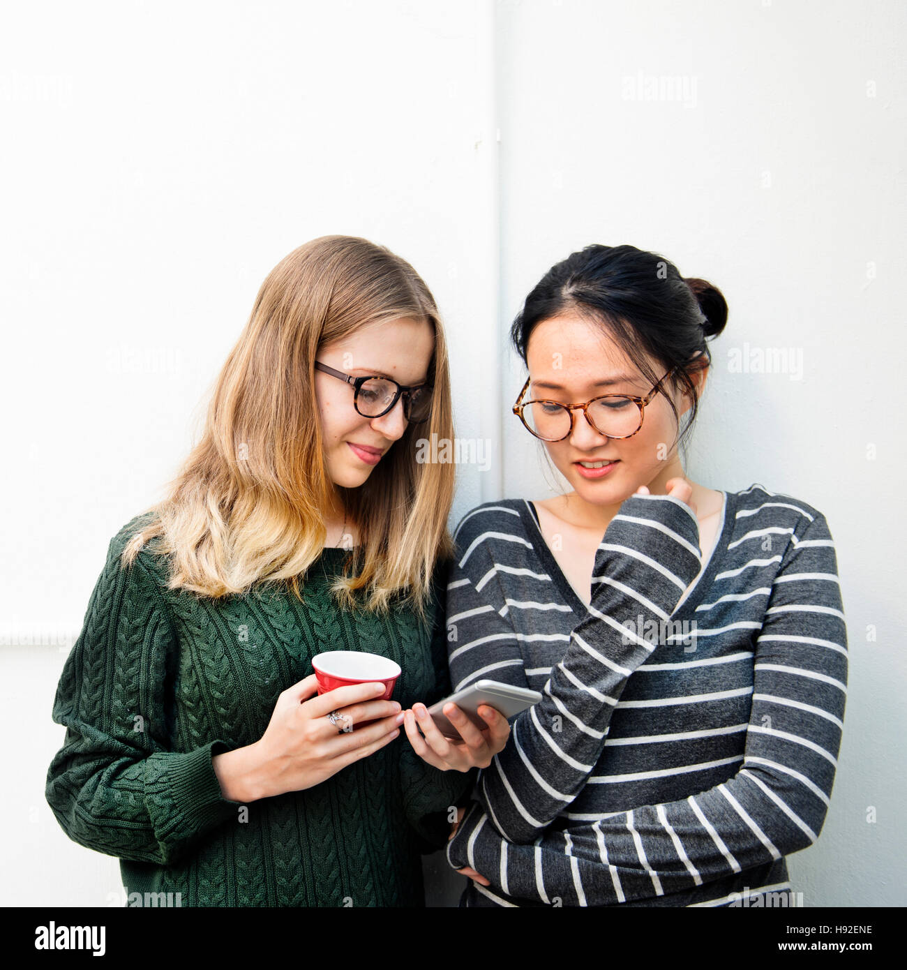 Women Friends Connection Technology Lifestyle Concept Stock Photo - Alamy