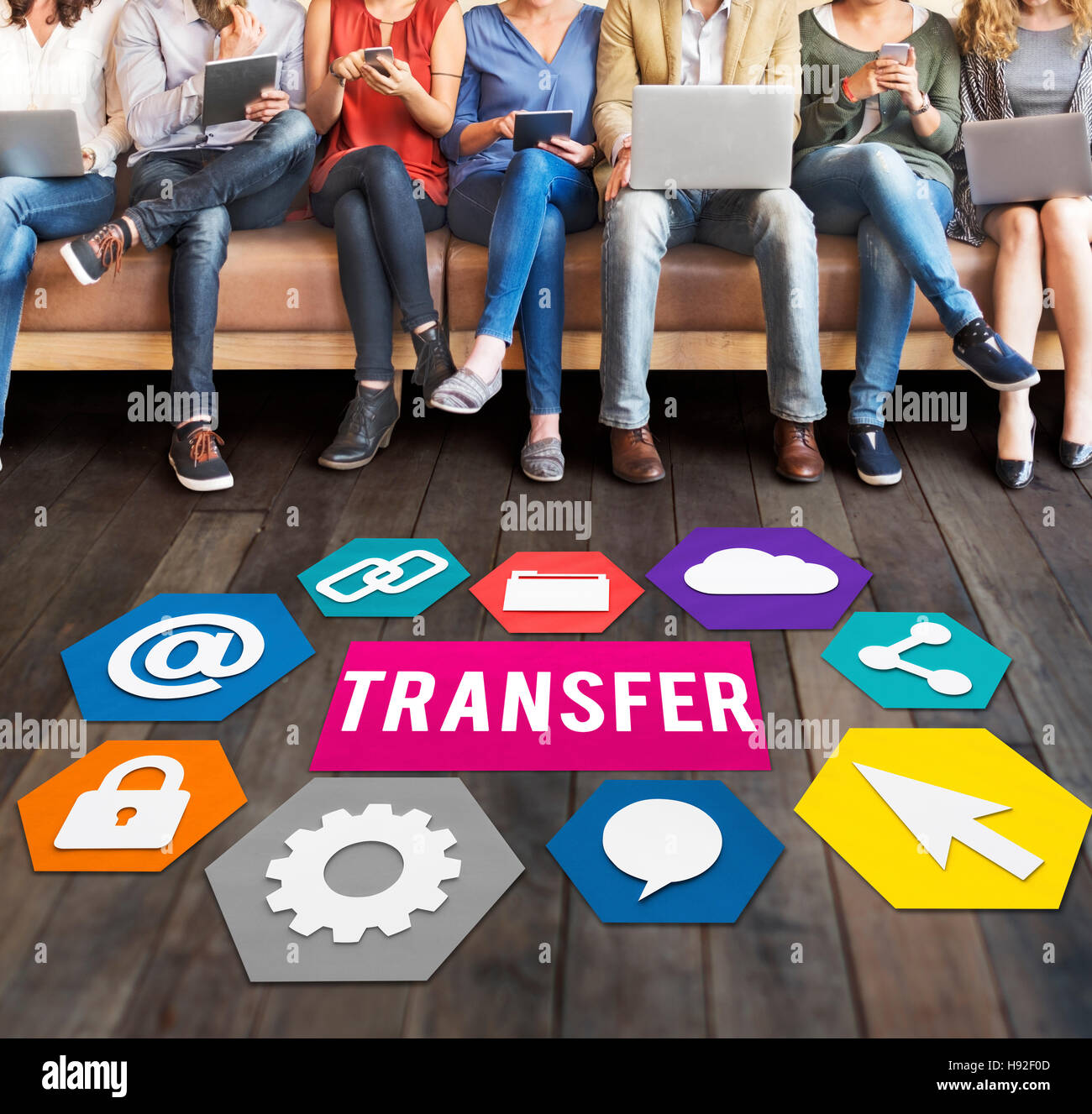Transfer Transmission Word Graphic Concept Stock Photo - Alamy