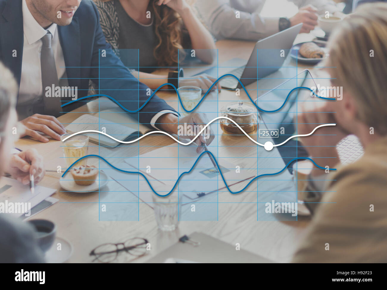 Line Graph Business Data Anaysis concept Stock Photo - Alamy
